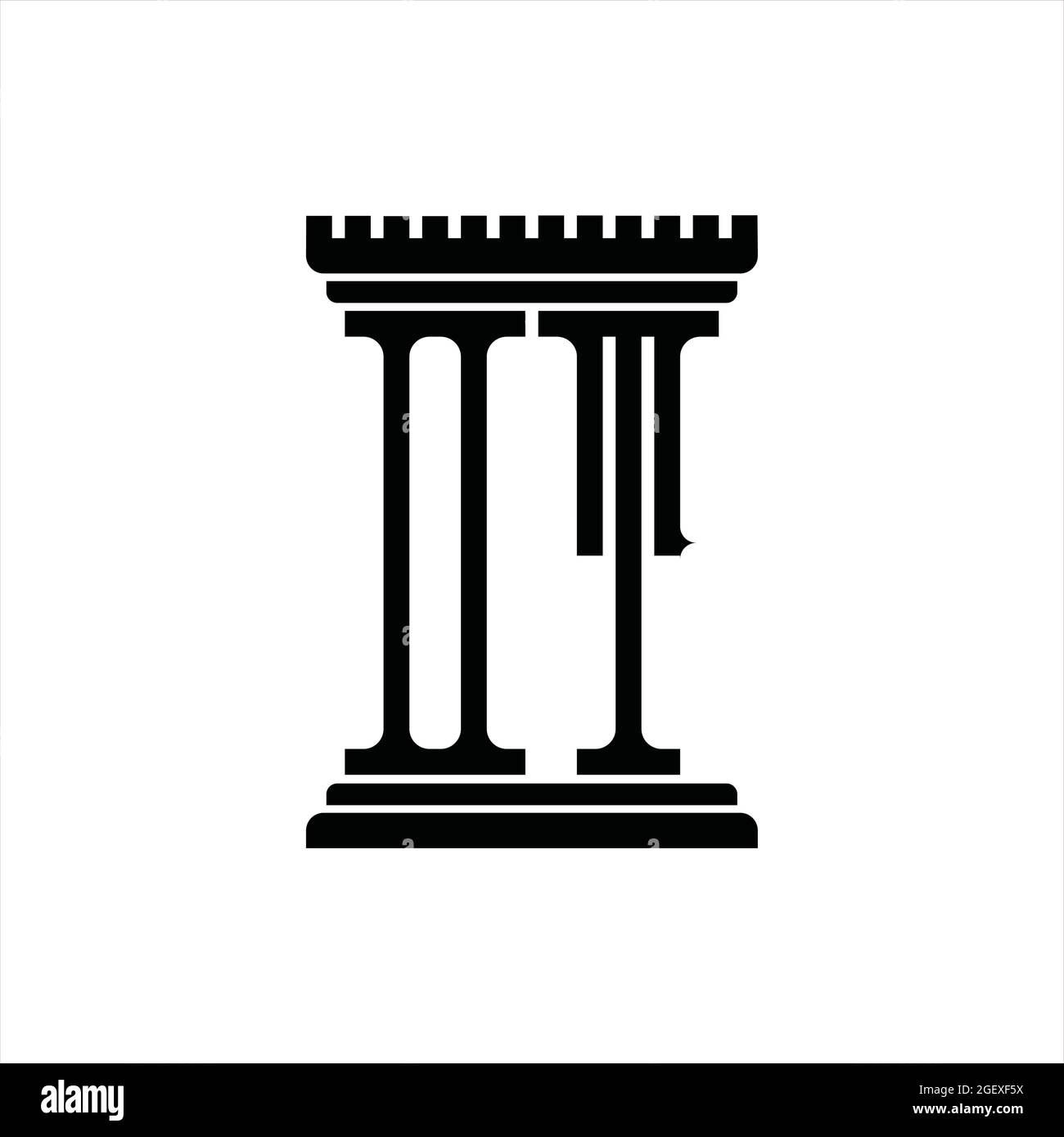 OT Logo monogram with pillar shape white background design template ...