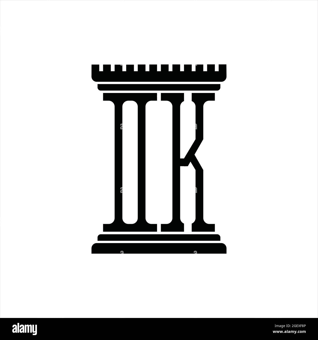OK Logo monogram with pillar shape white background design template ... OK Logo monogram with pillar shape white background design template ...