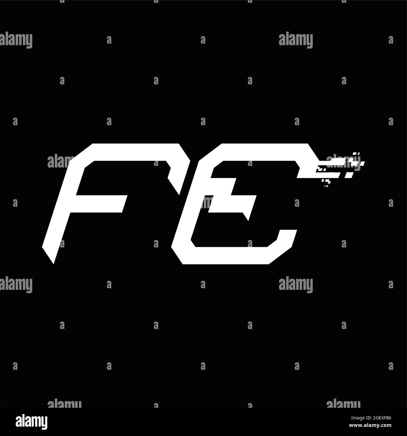 FE Logo monogram with pillar shape white background design template ...