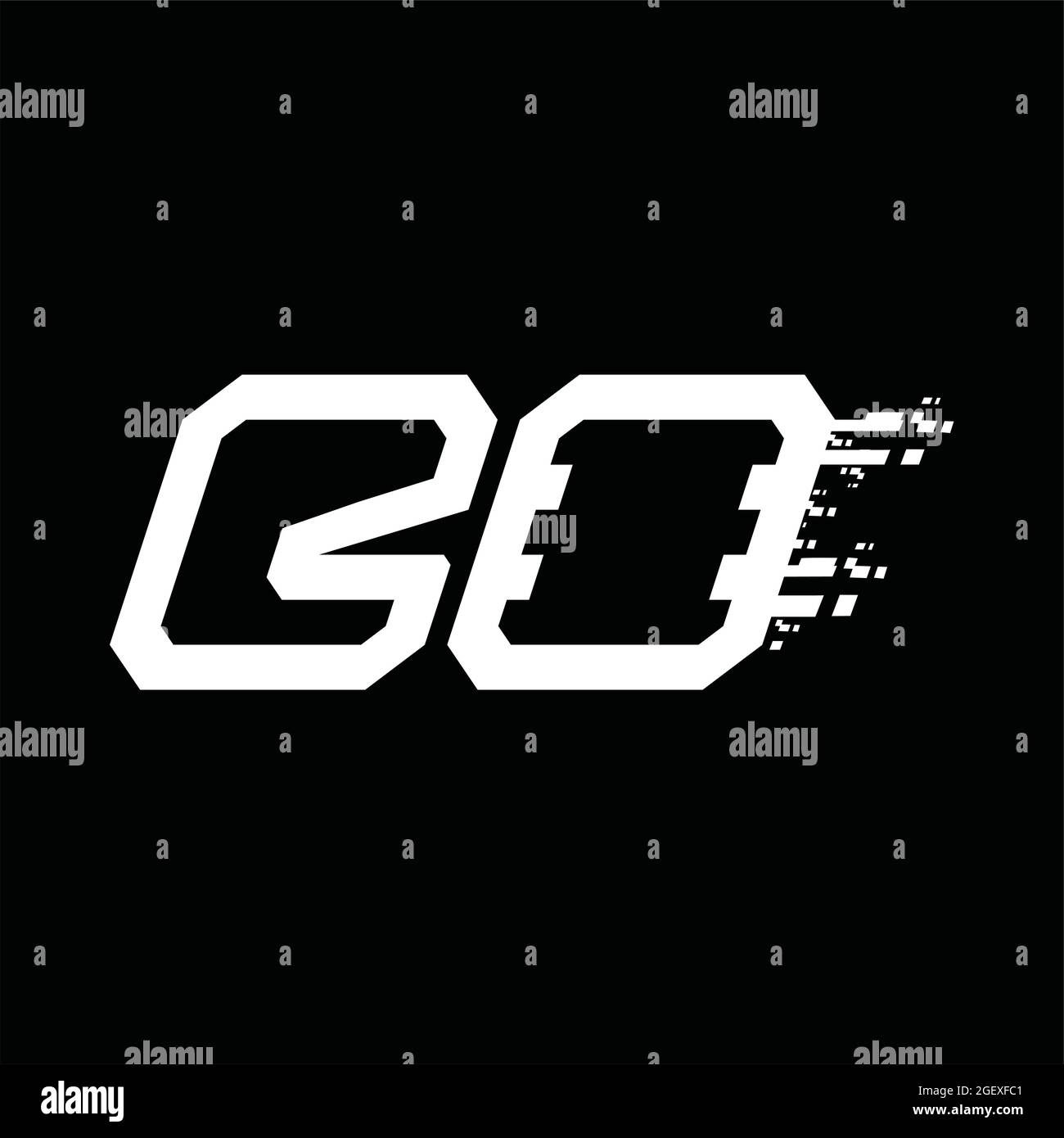 BO Logo monogram with pillar shape white background design template ...