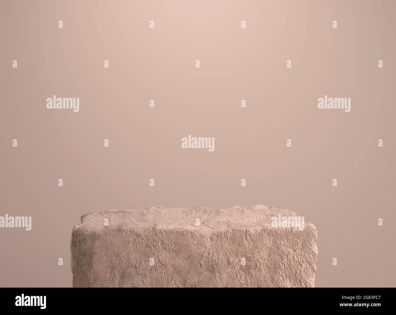 Stone podium with beige texture. Background with a rock pedestal for ...