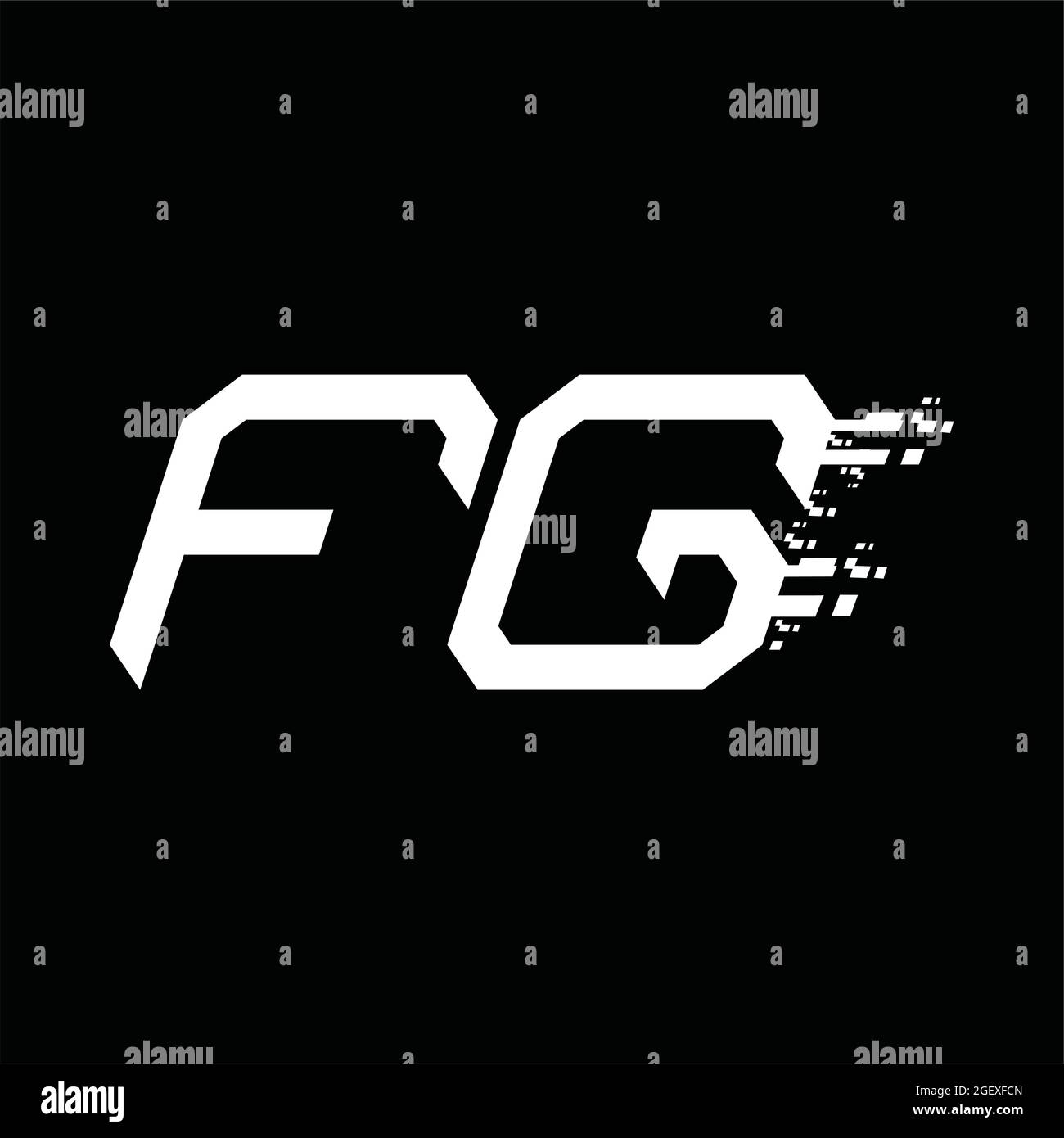 FG Logo monogram with pillar shape white background design template ...