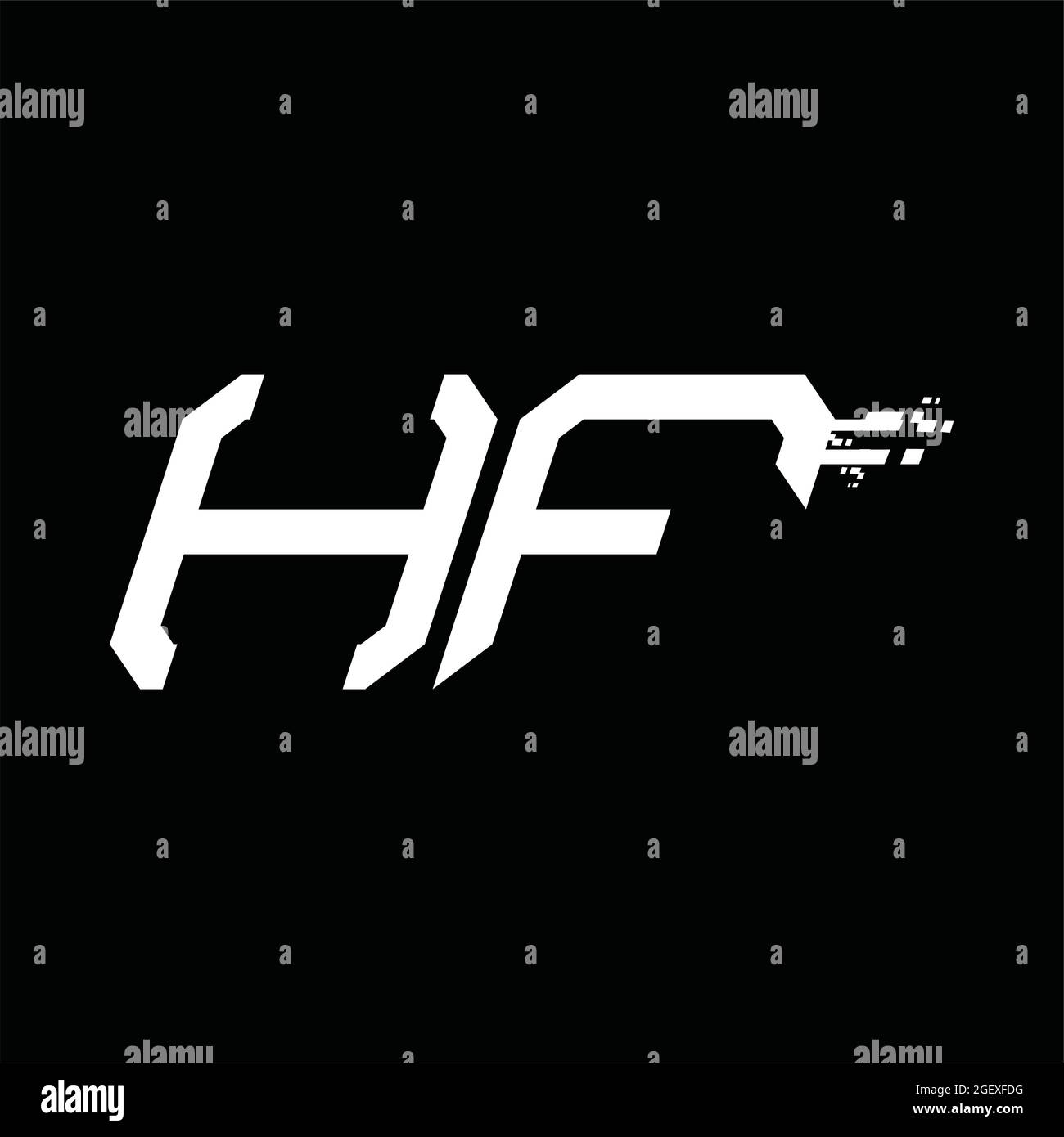 HF Logo monogram with pillar shape white background design template ...