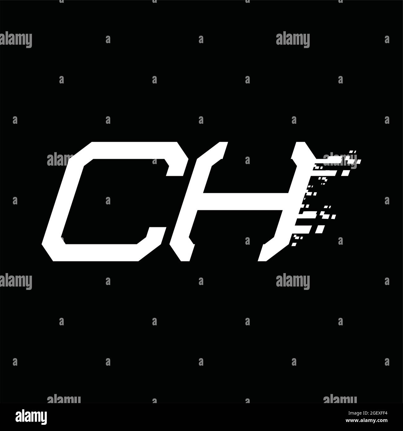 CH Logo monogram with pillar shape white background design template ...