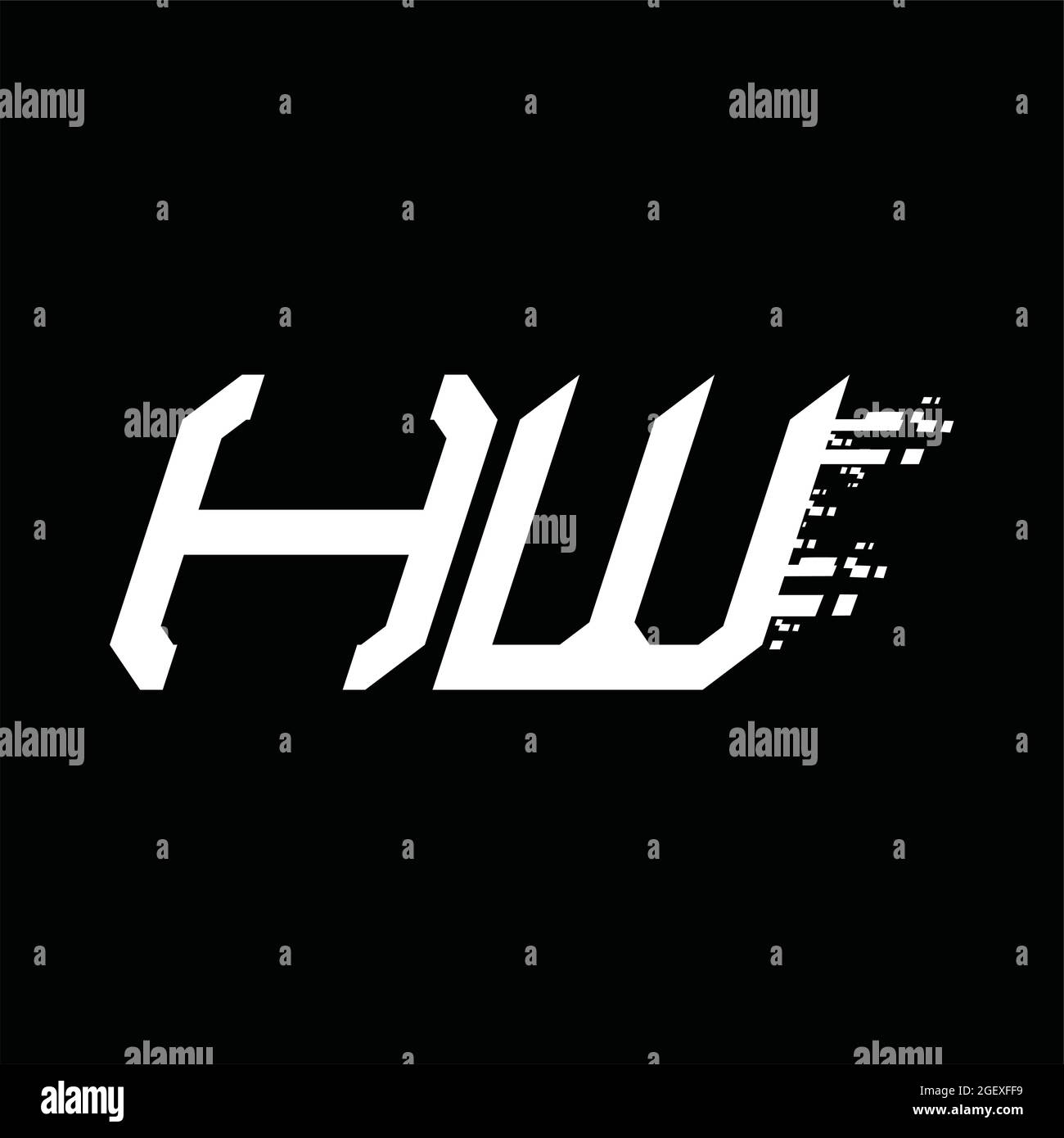 HW Logo monogram with pillar shape white background design template ...