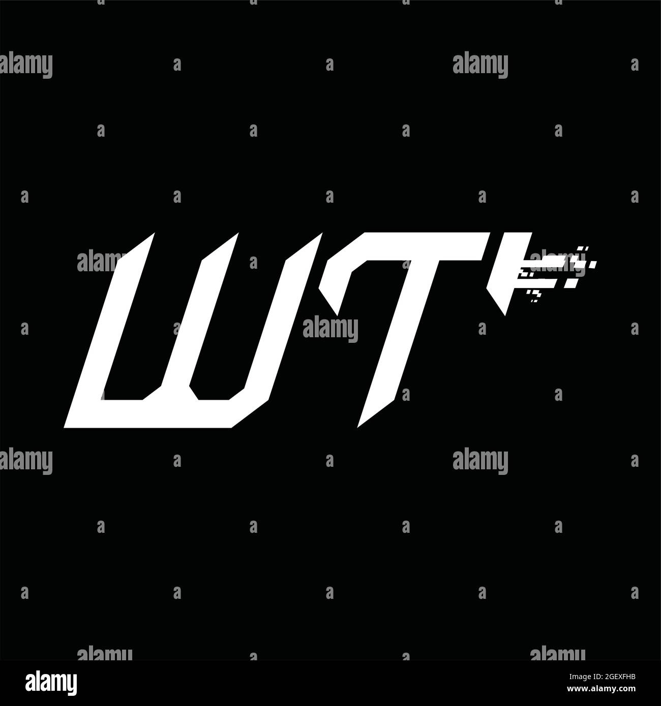 WT Logo monogram with pillar shape white background design template ...