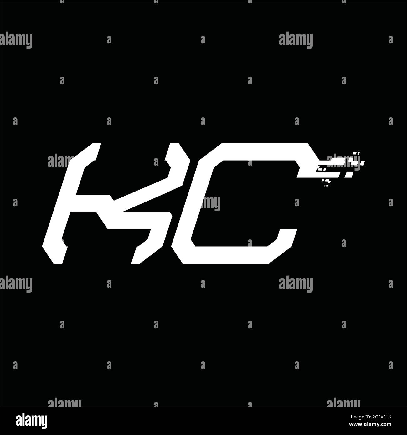 KC Logo monogram with pillar shape white background design template ...