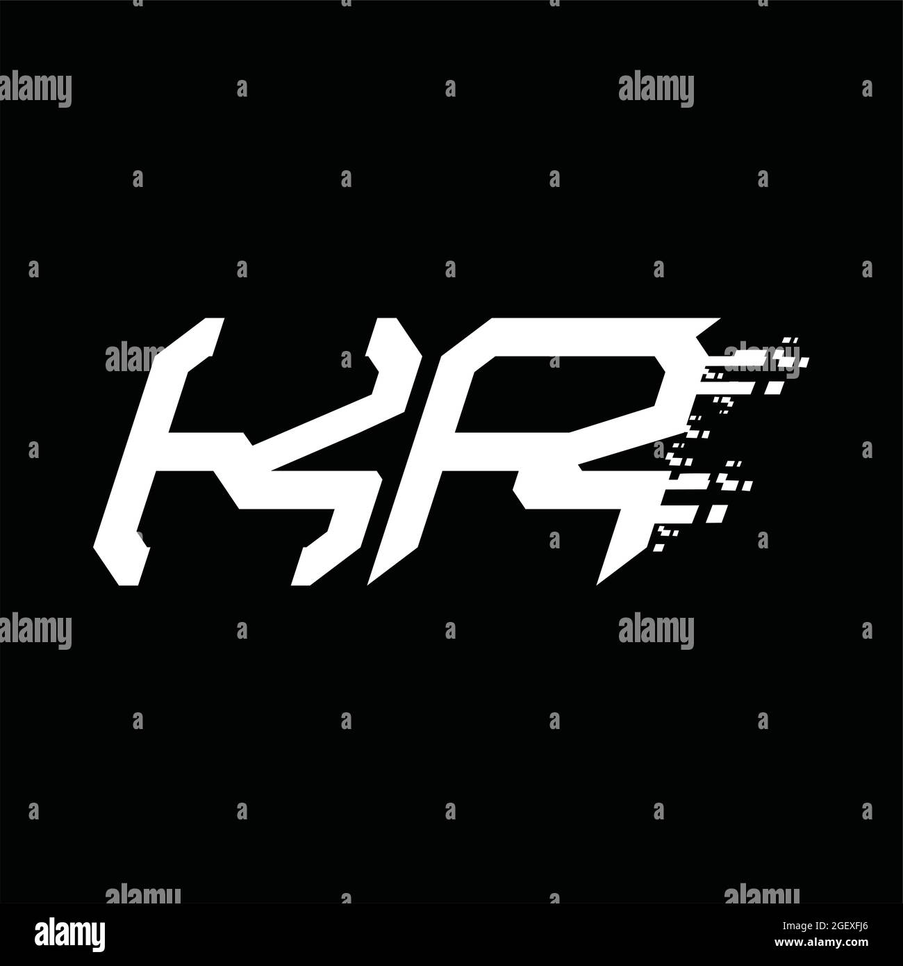 KR Logo monogram with pillar shape white background design template ...