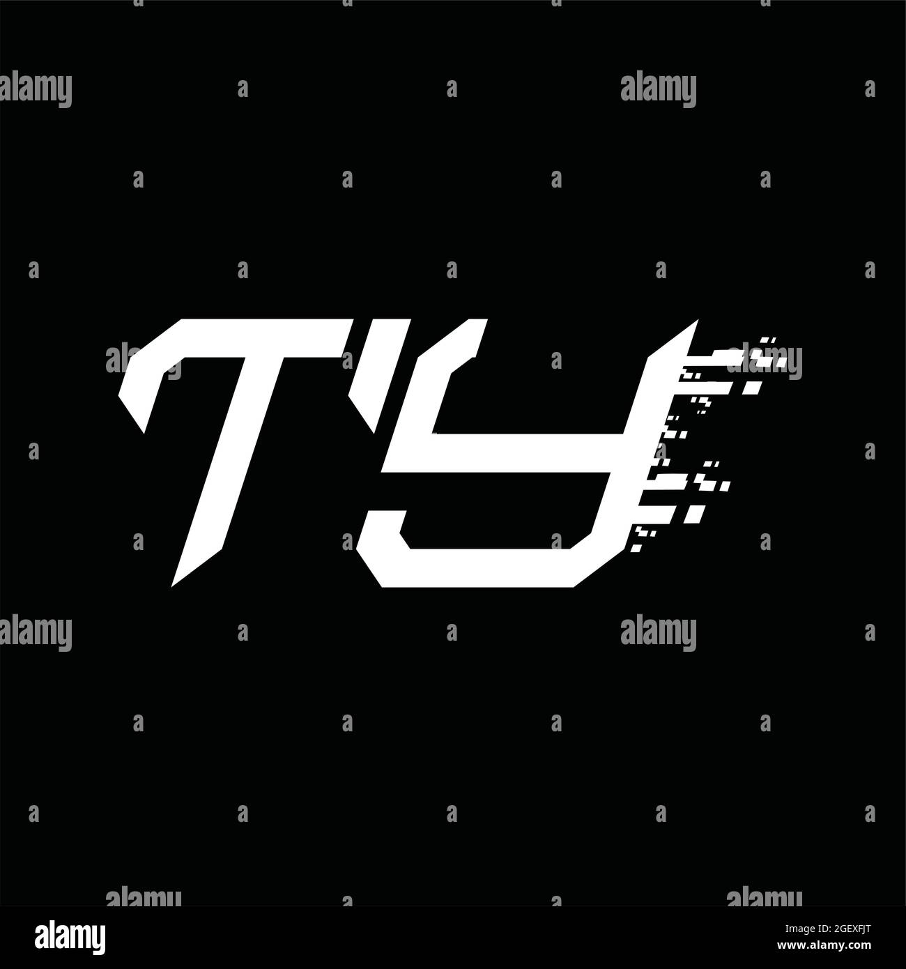 TY Logo monogram with pillar shape white background design template ...