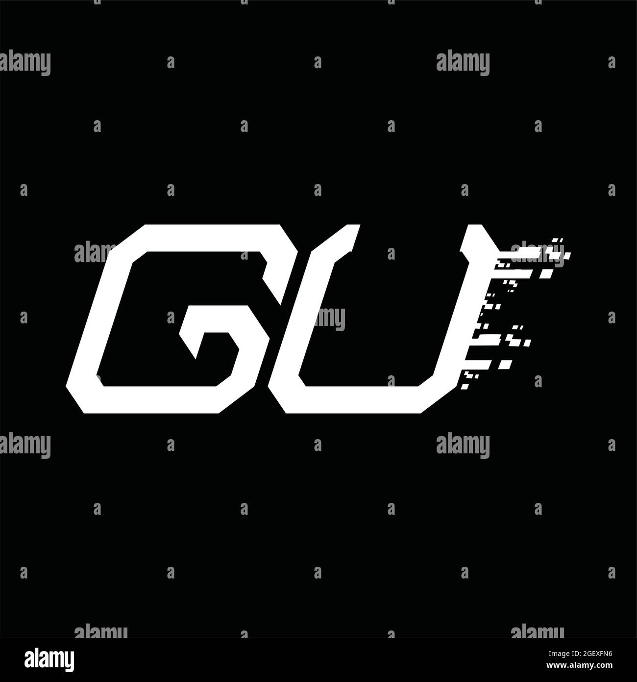 GU Logo monogram with pillar shape white background design template ...