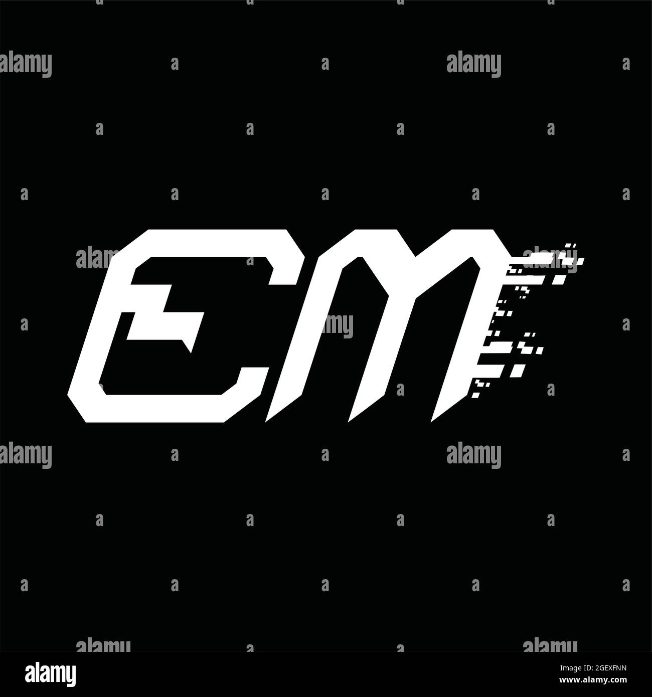 EM Logo monogram abstract speed technology blackground design template ...