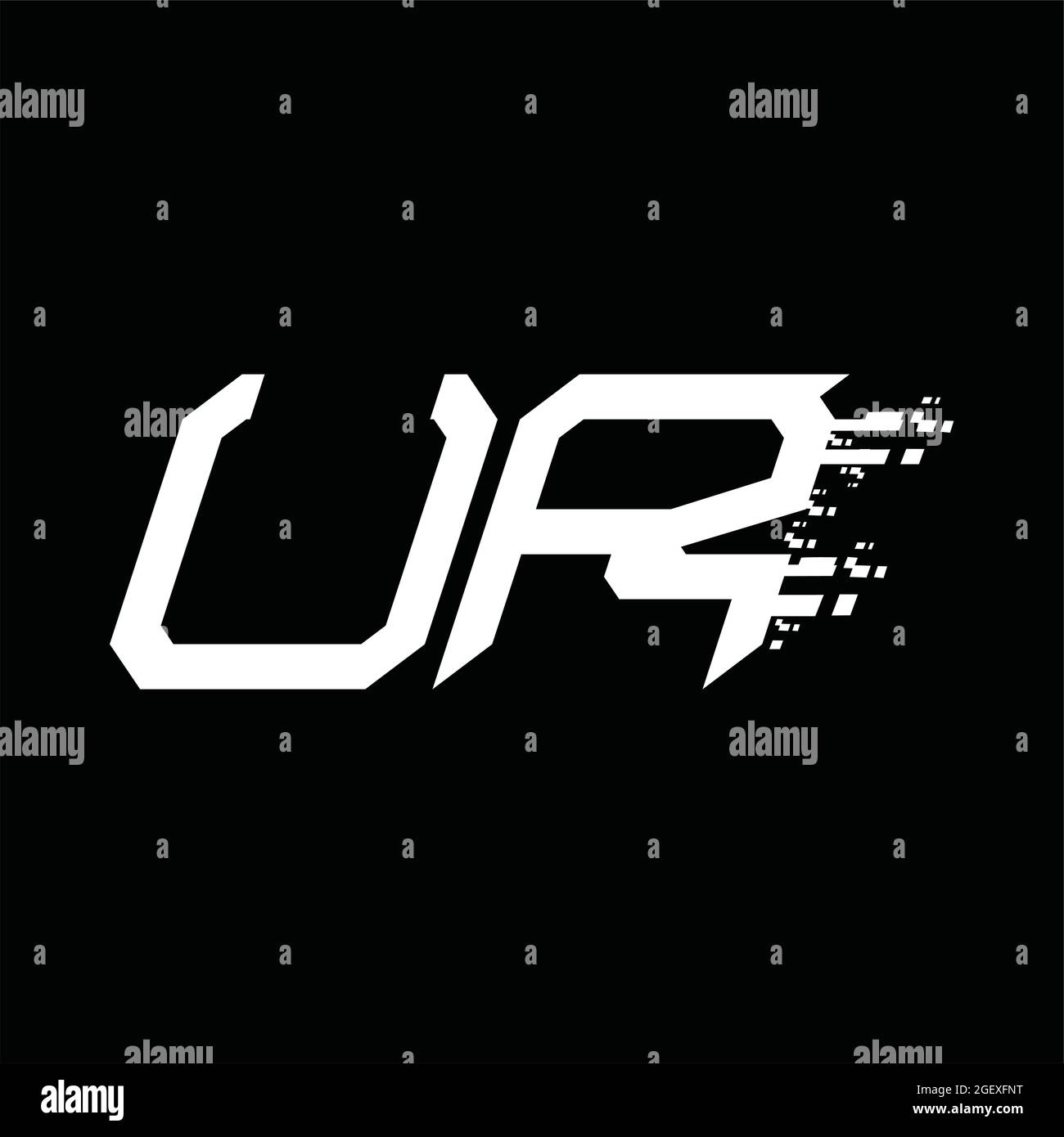 UR Logo monogram with pillar shape white background design template ...