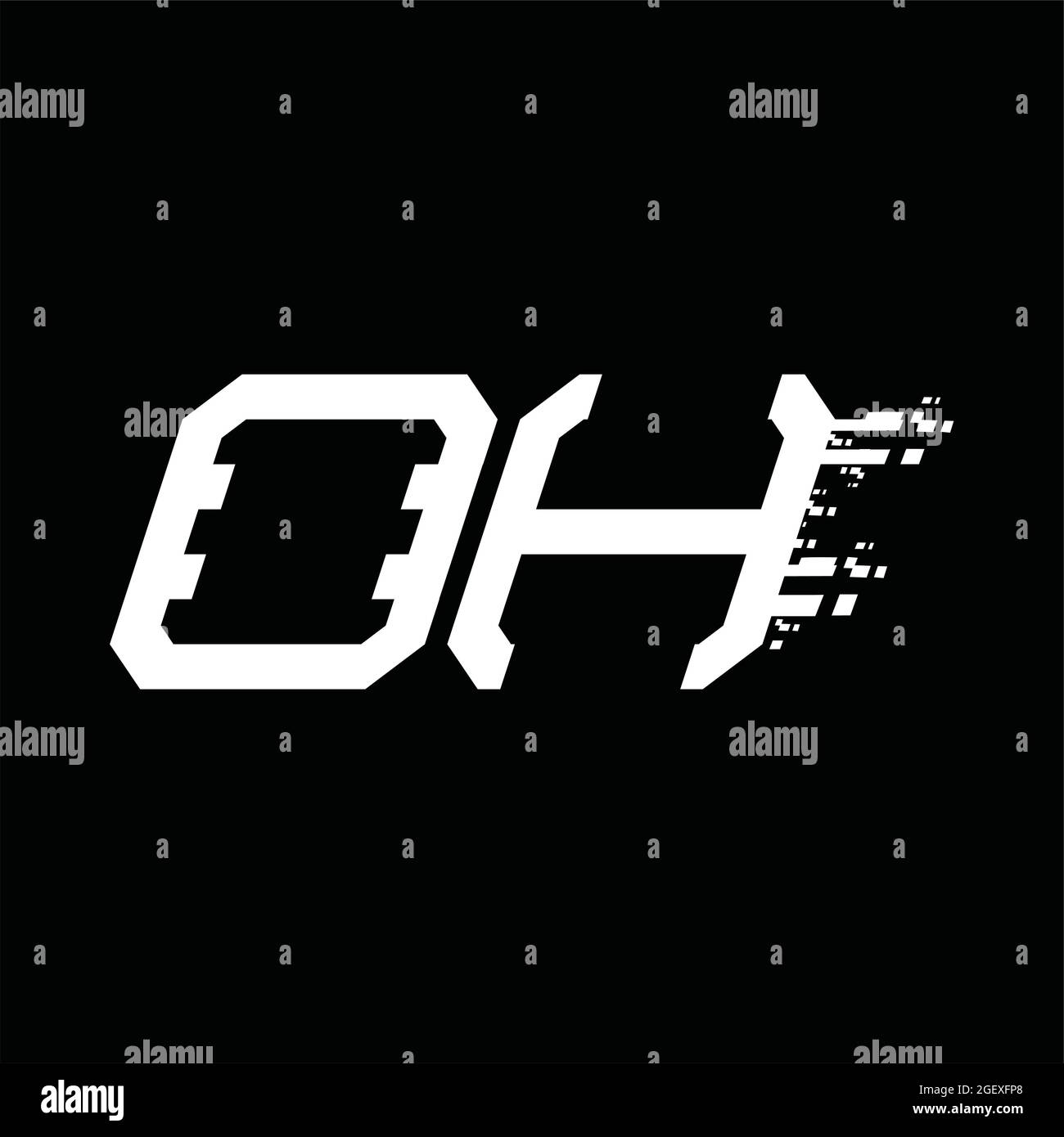 OH Logo monogram with pillar shape white background design template ...