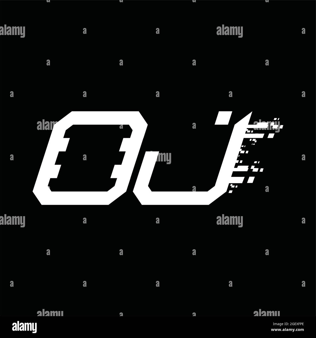 OJ Logo monogram with pillar shape white background design template ...