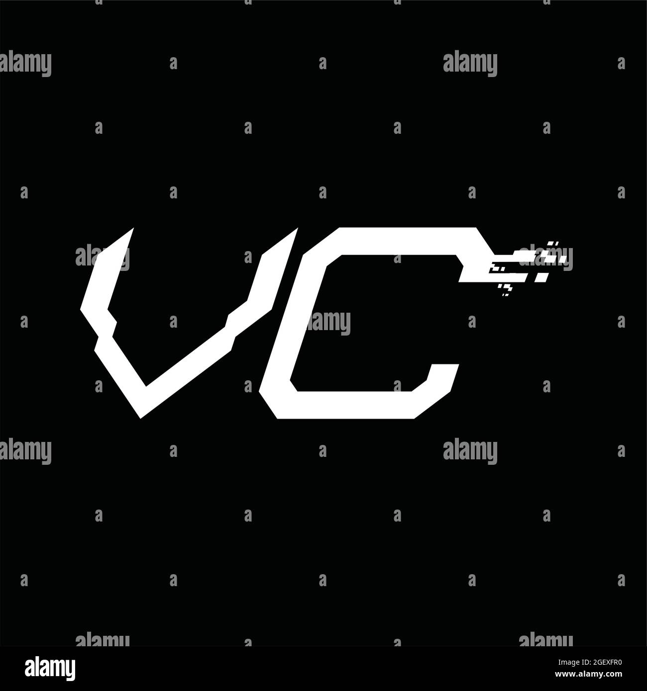 VC Logo monogram with pillar shape white background design template ...