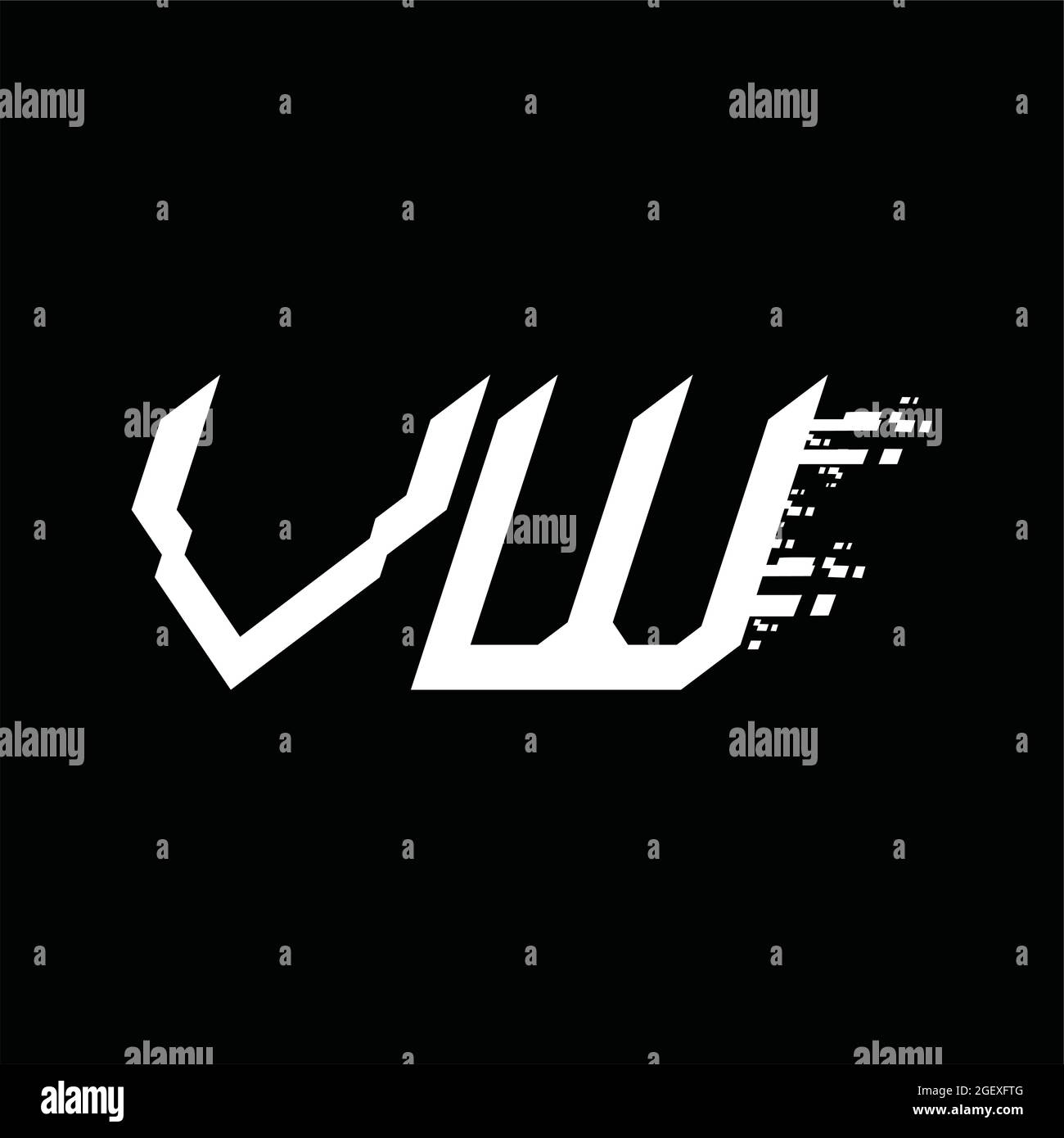 VW Logo monogram with pillar shape white background design template ...