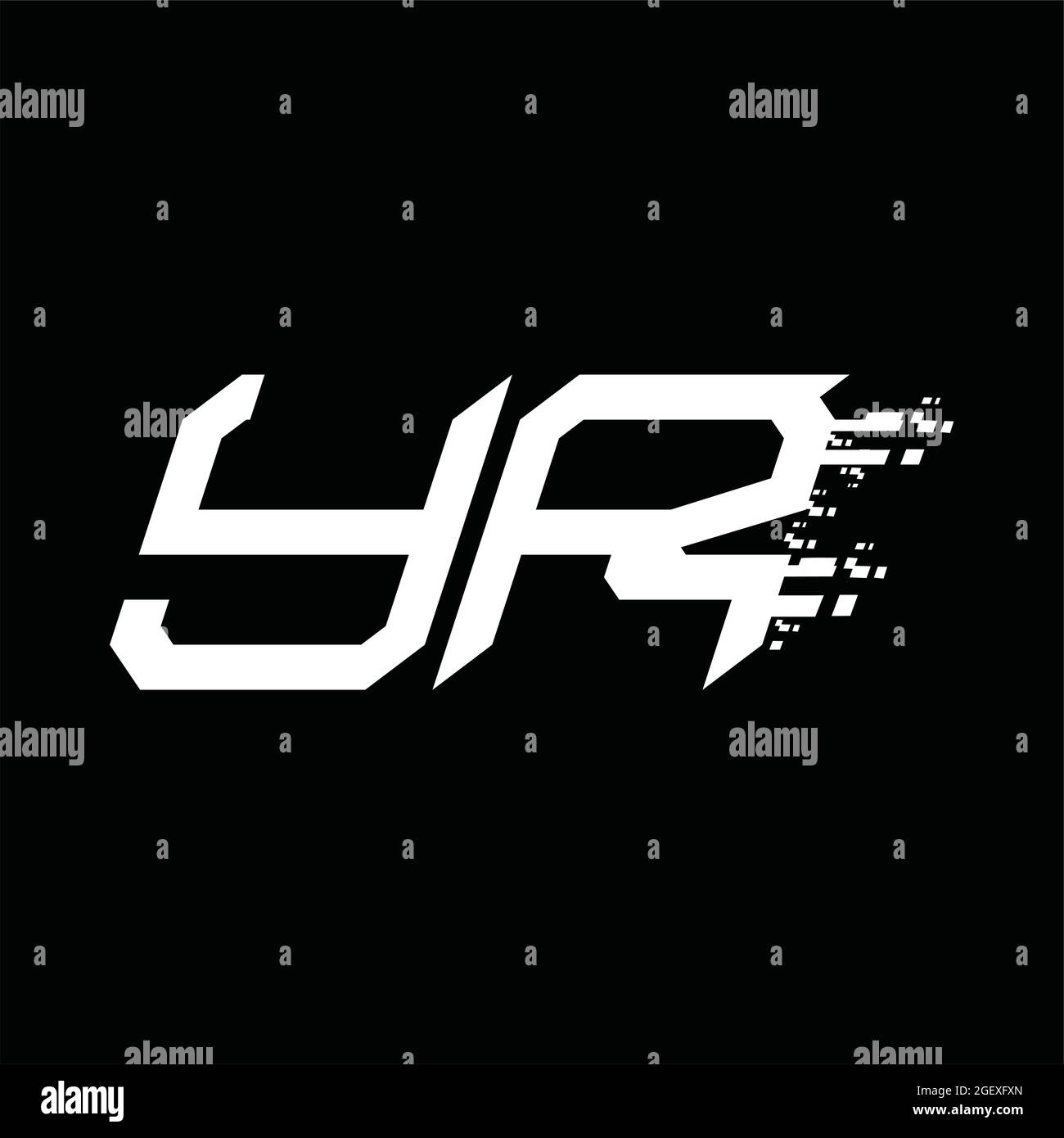 YR Logo monogram abstract speed technology blackground design template ...