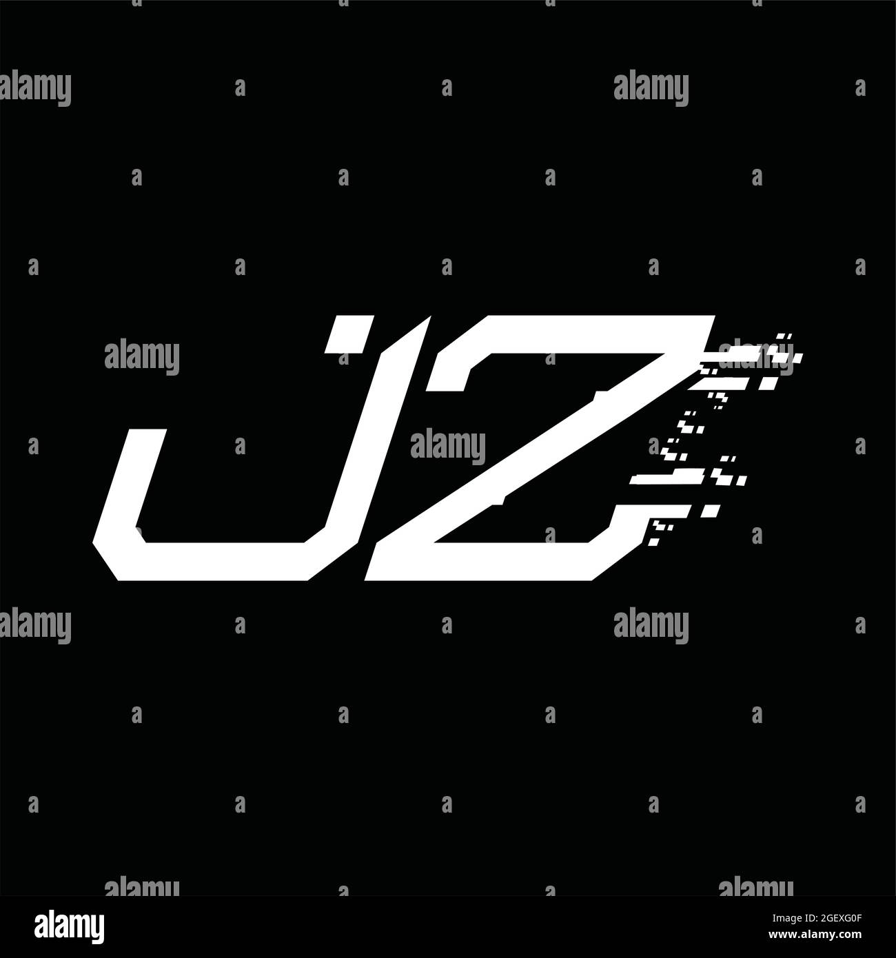 JZ Logo monogram abstract speed technology blackground design template ...
