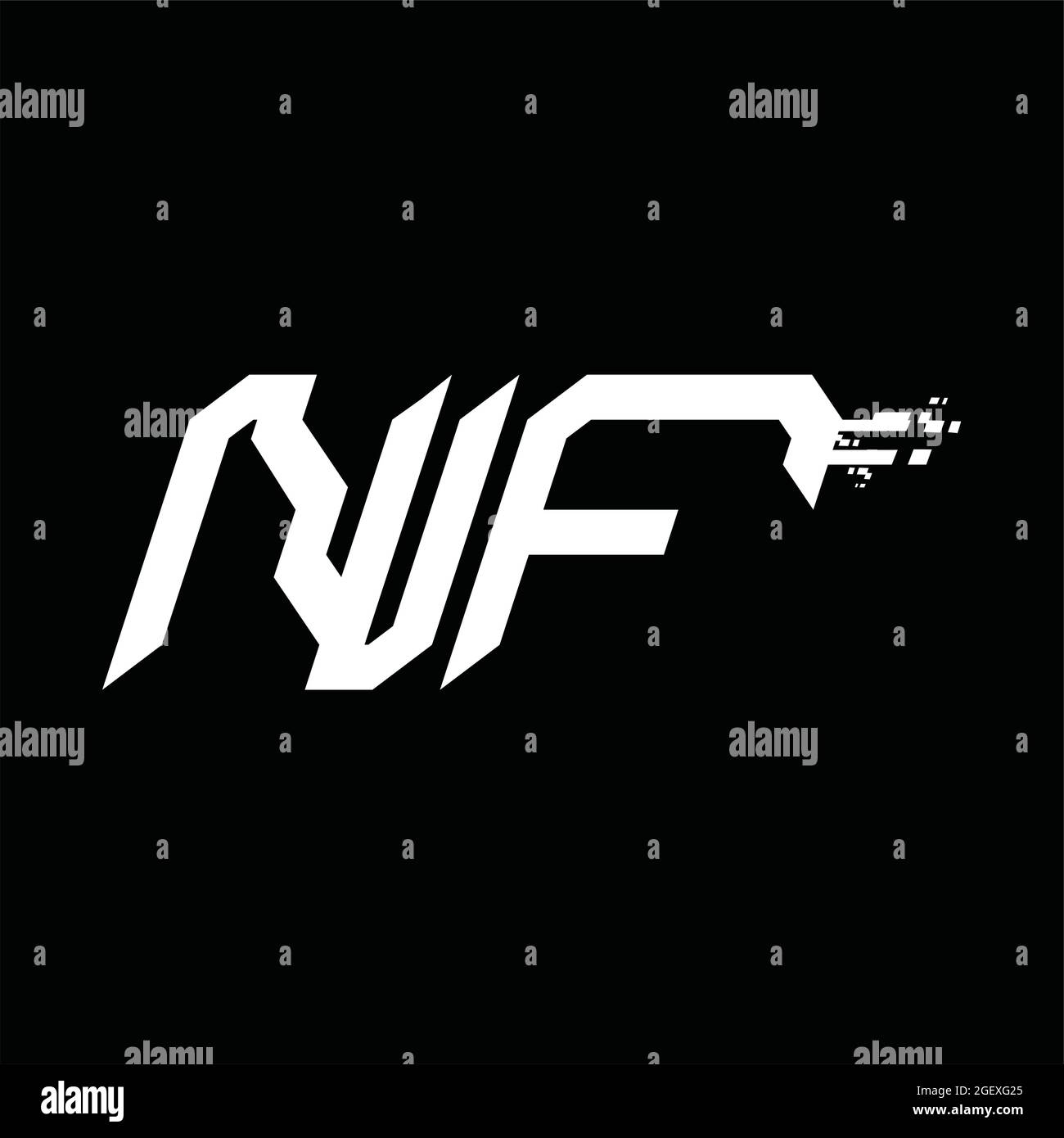 NF NLogo monogram abstract speed technology blackground design template ...