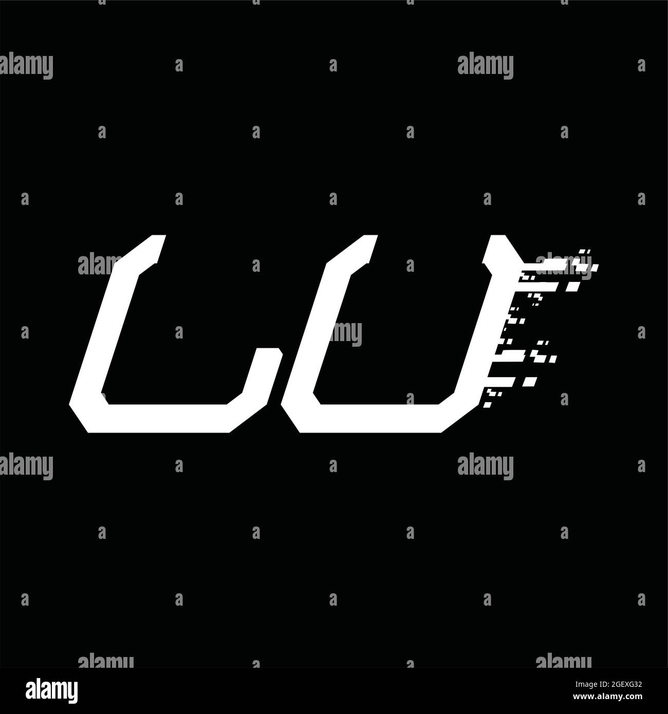 LU Logo monogram abstract speed technology blackground design template ...