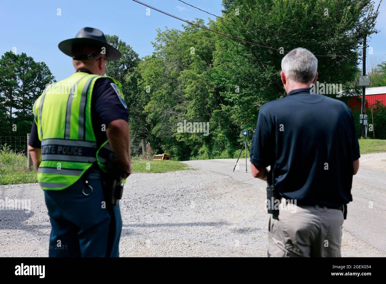 August 12, 2021: Accident reconstruction. Law enforcement and emergency ...