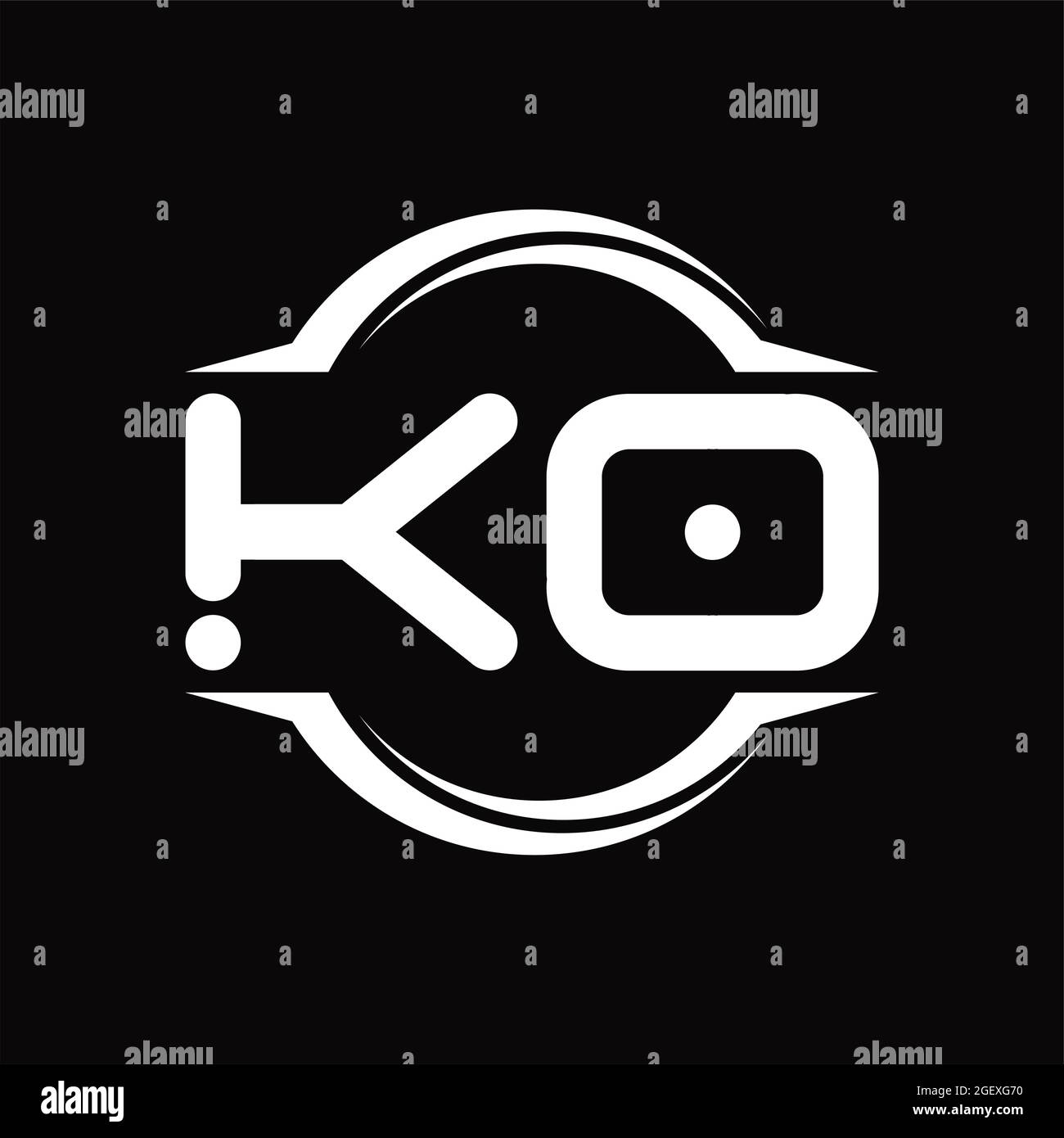 KO Logo monogram abstract speed technology blackground design template ...