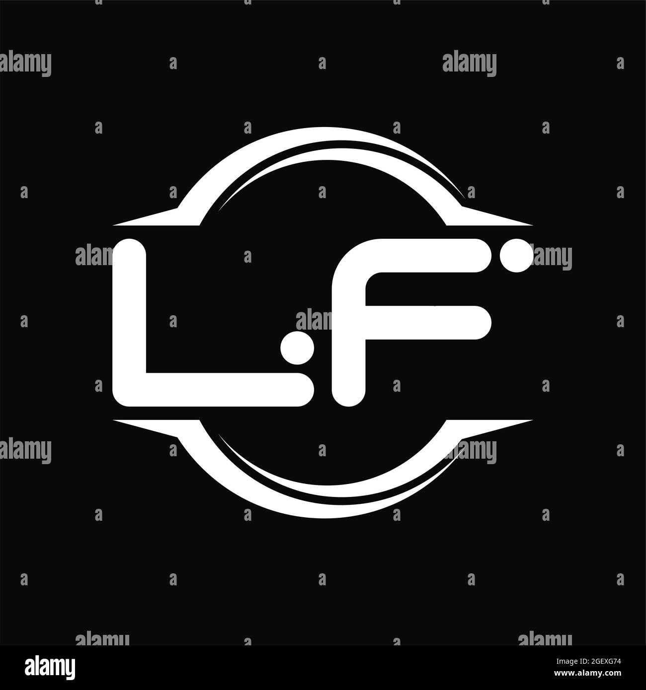 LF Logo monogram abstract speed technology blackground design template ...