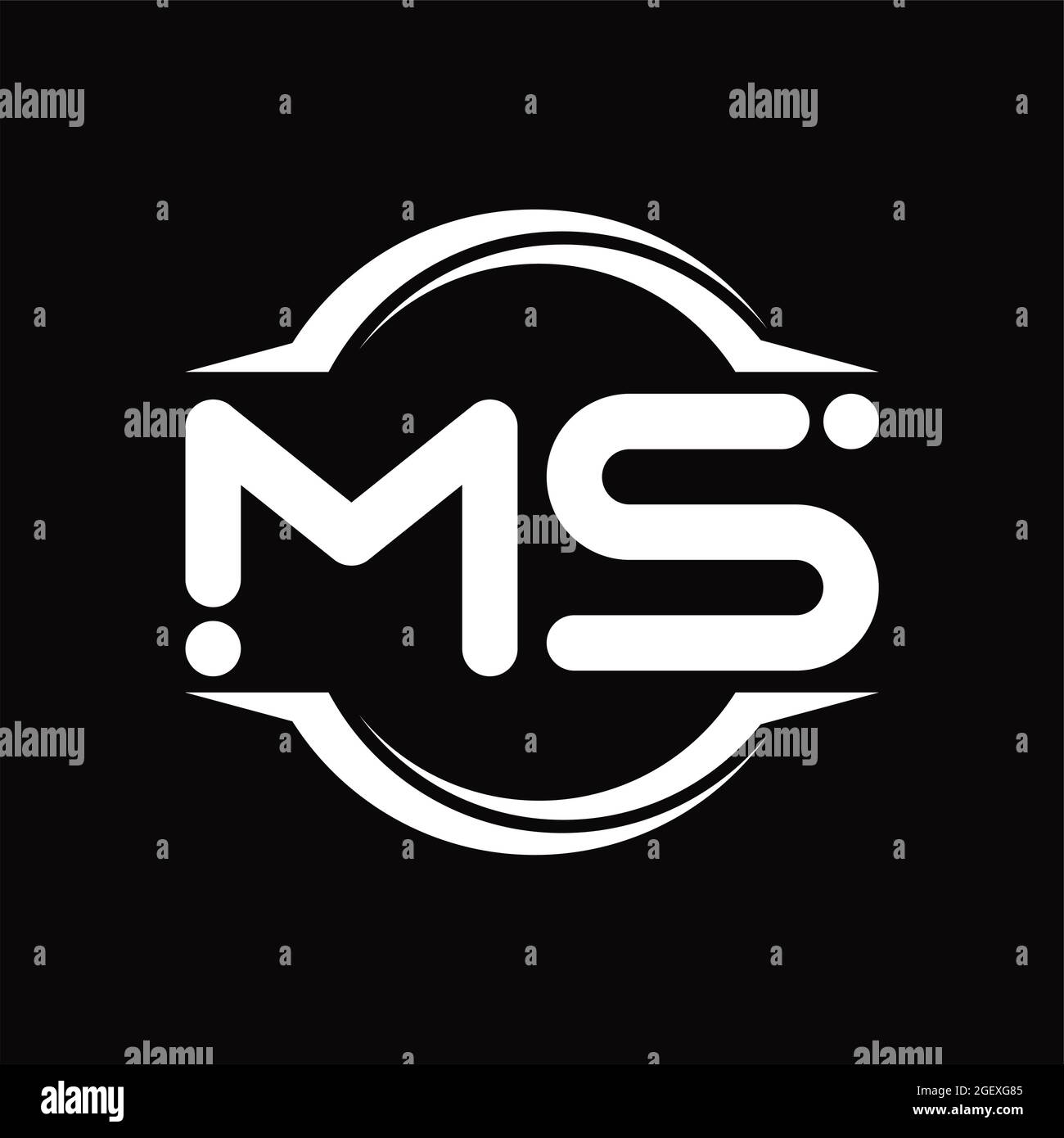 Ms minimal logo design Stock Vector Images - Alamy