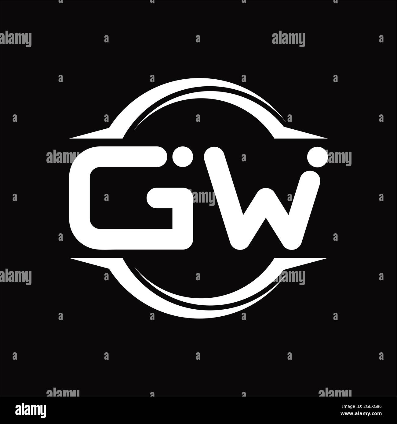 GW Logo monogram abstract speed technology blackground design template ...