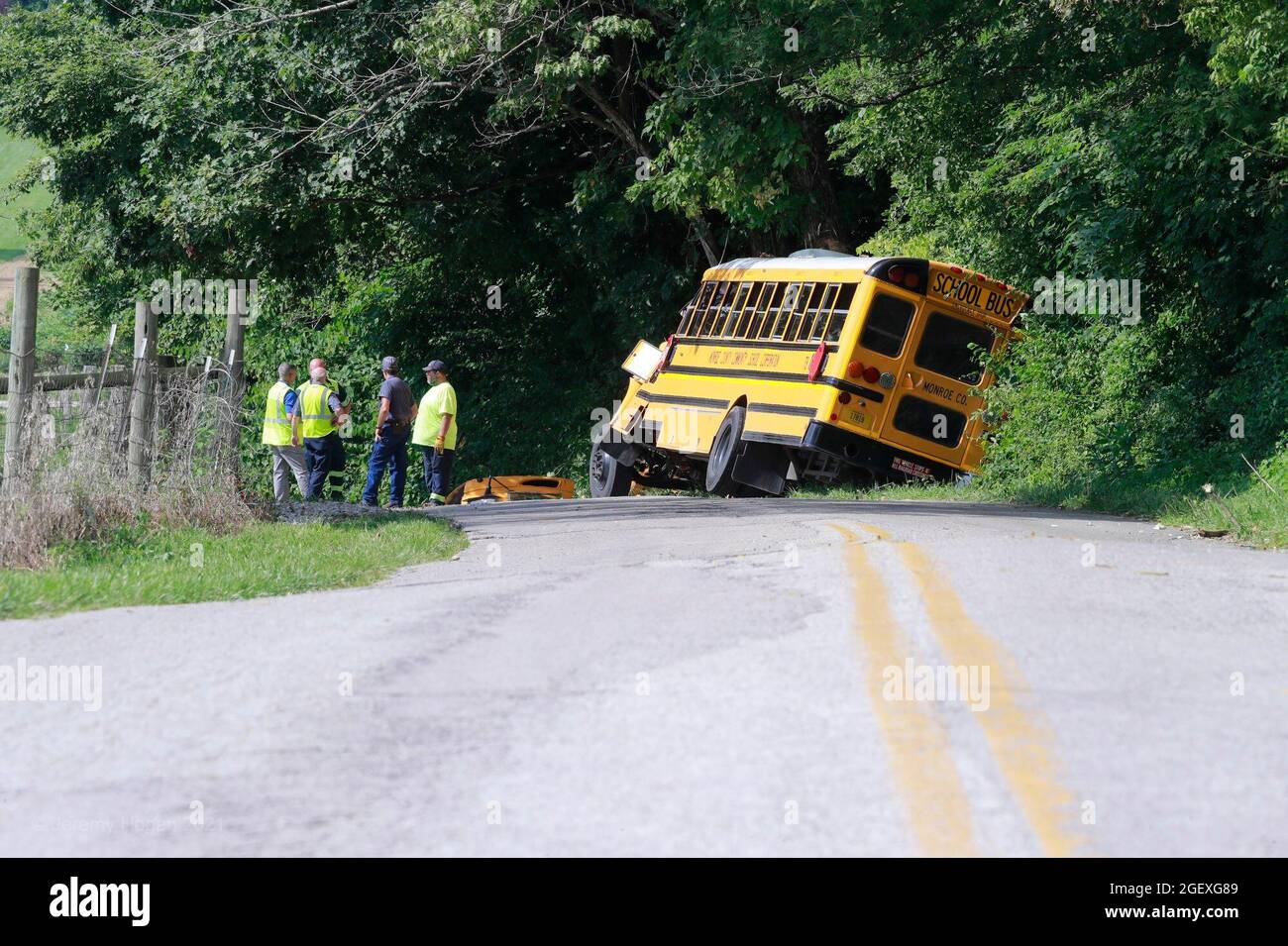 August 12, 2021: Law enforcement and emergency workers work at the ...