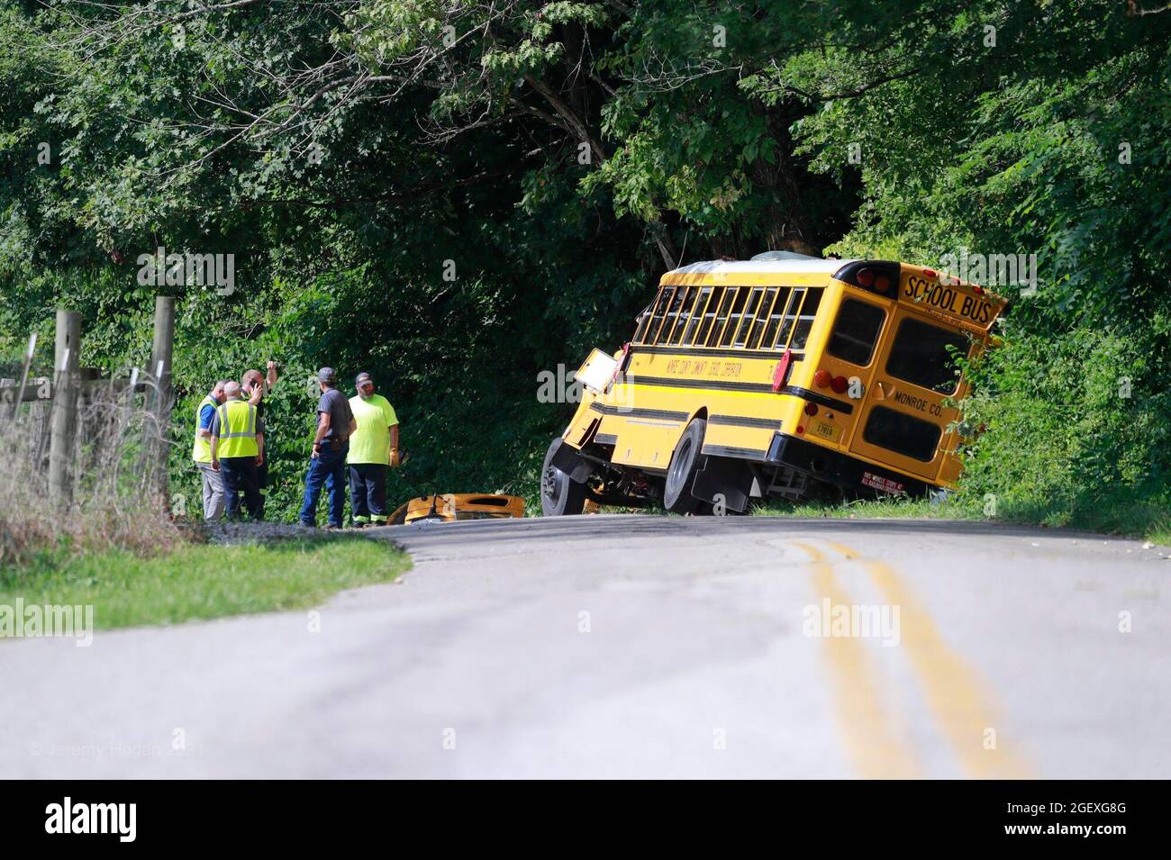 August 12, 2021: Law enforcement and emergency workers work at the ...