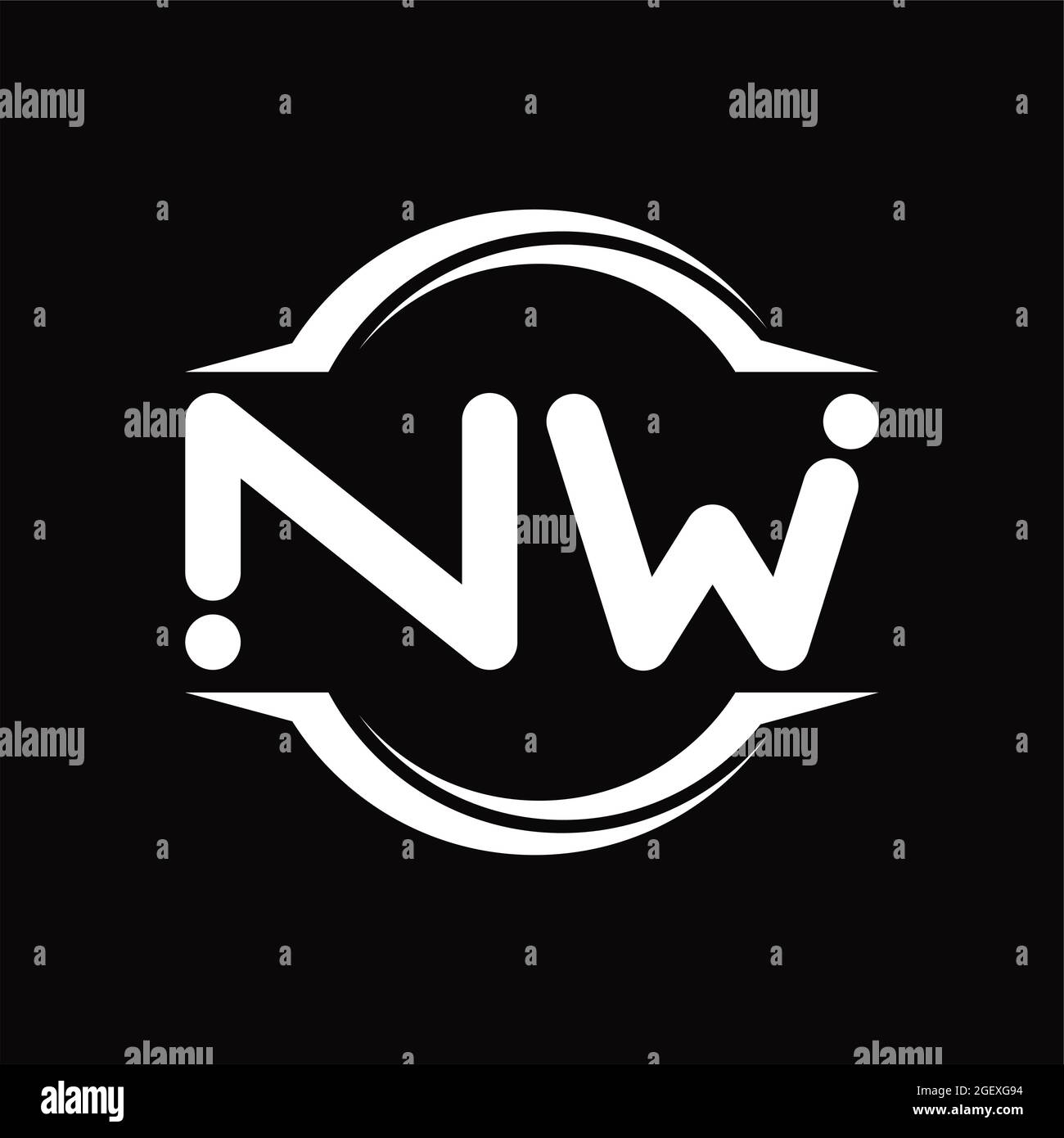 NW Logo monogram abstract speed technology blackground design template ...