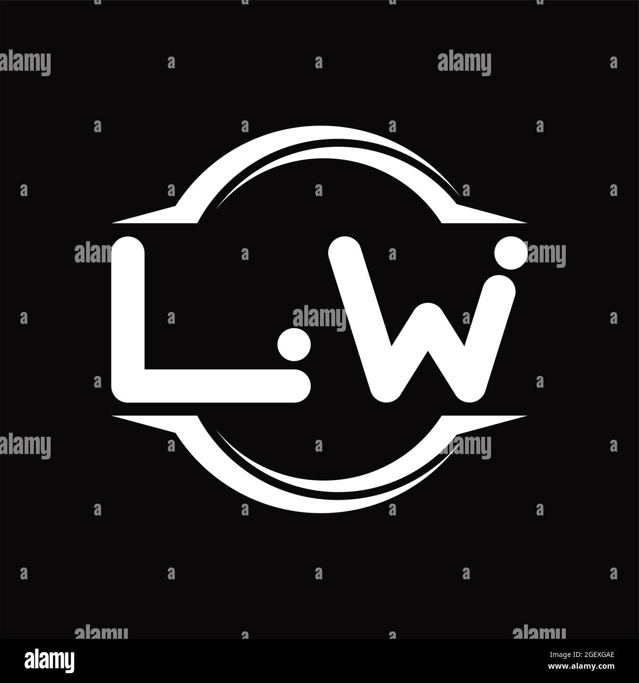 LW Logo monogram abstract speed technology blackground design template ...