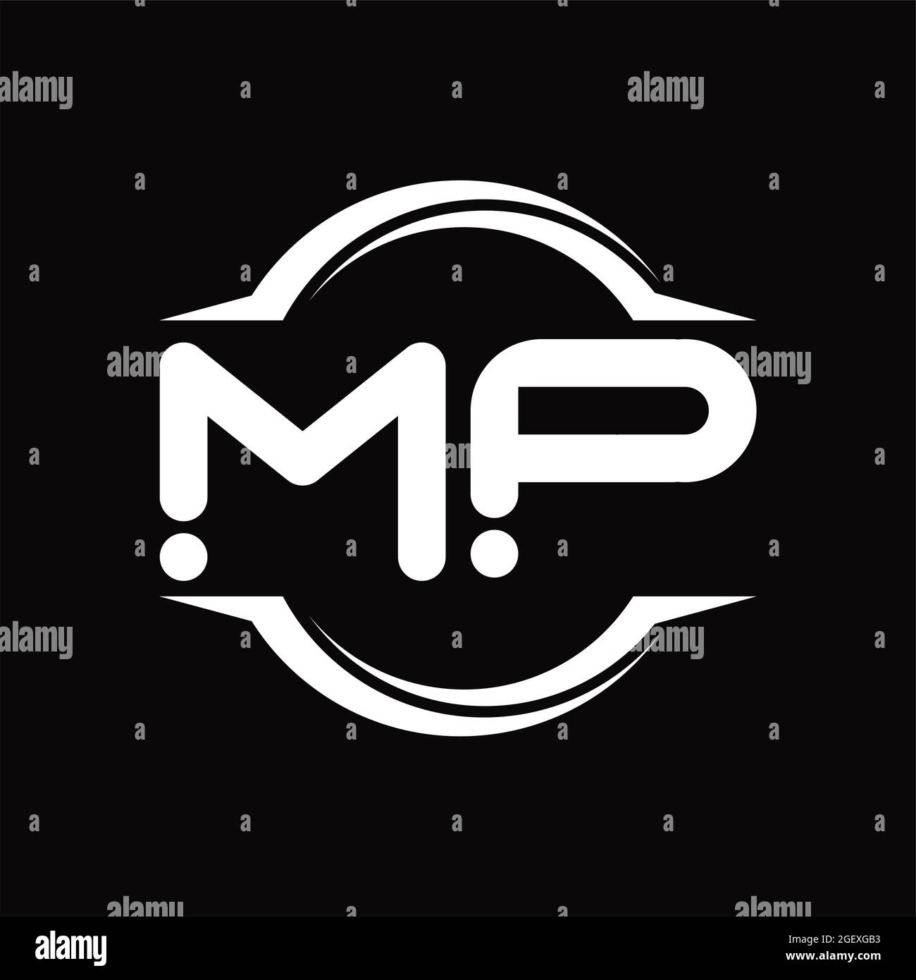 MP Logo monogram abstract speed technology blackground design template ...