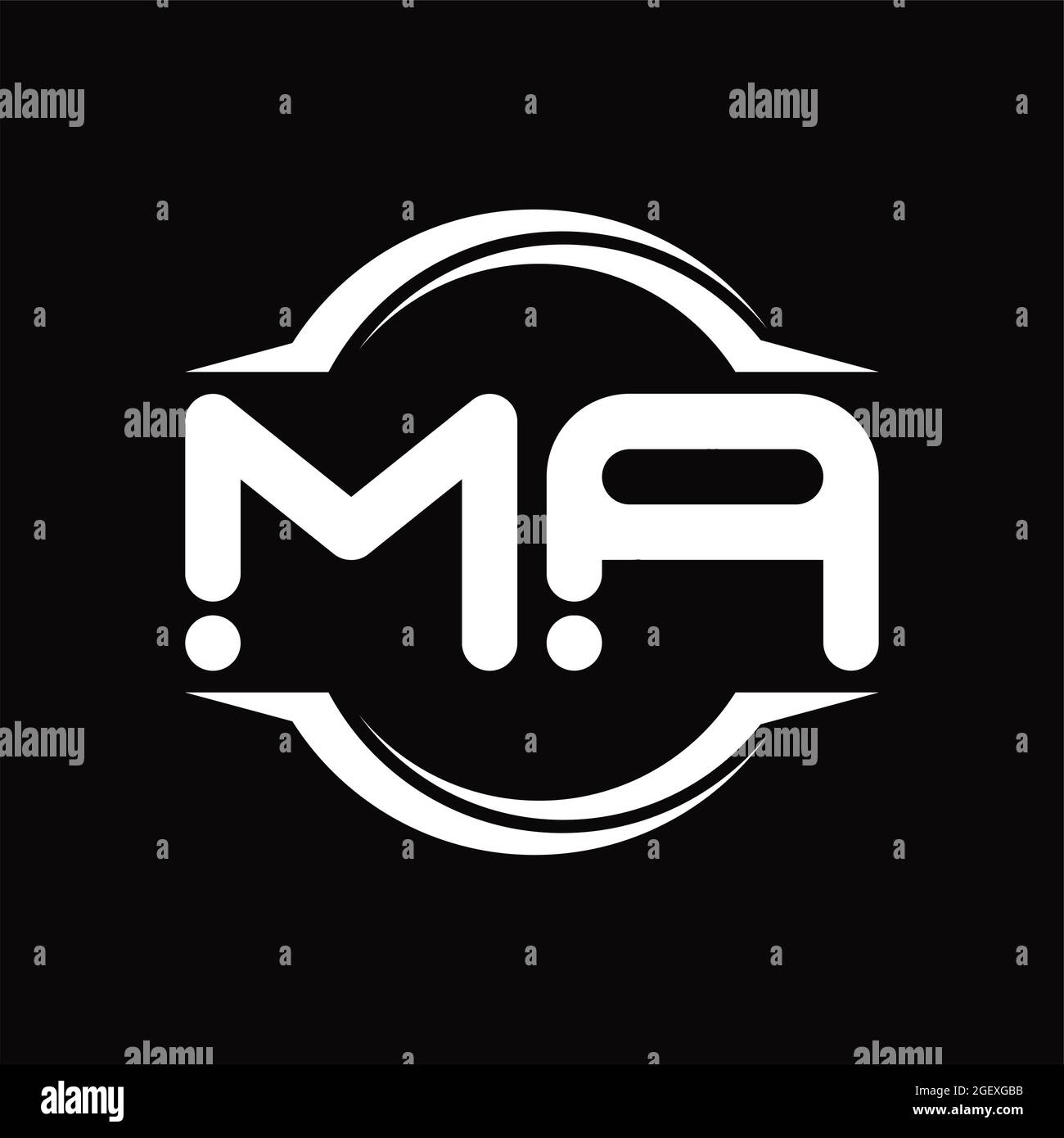 MA Logo monogram abstract speed technology blackground design template ...