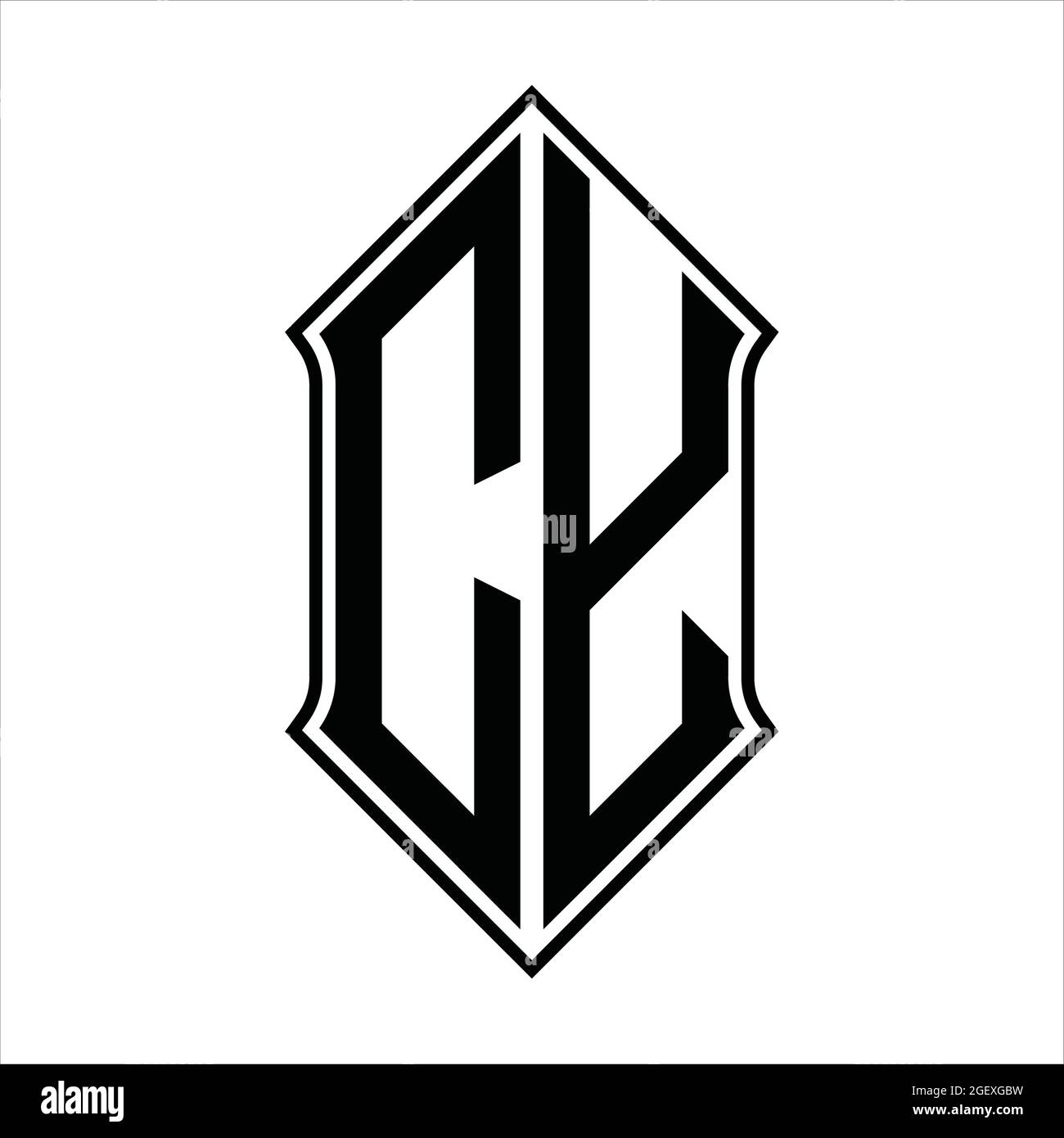CY Logo monogram with shieldshape and black outline design template ...