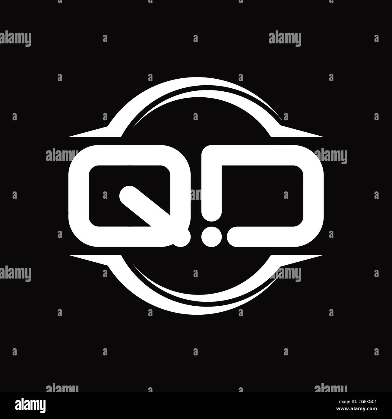 QD Logo monogram abstract speed technology blackground design template ...