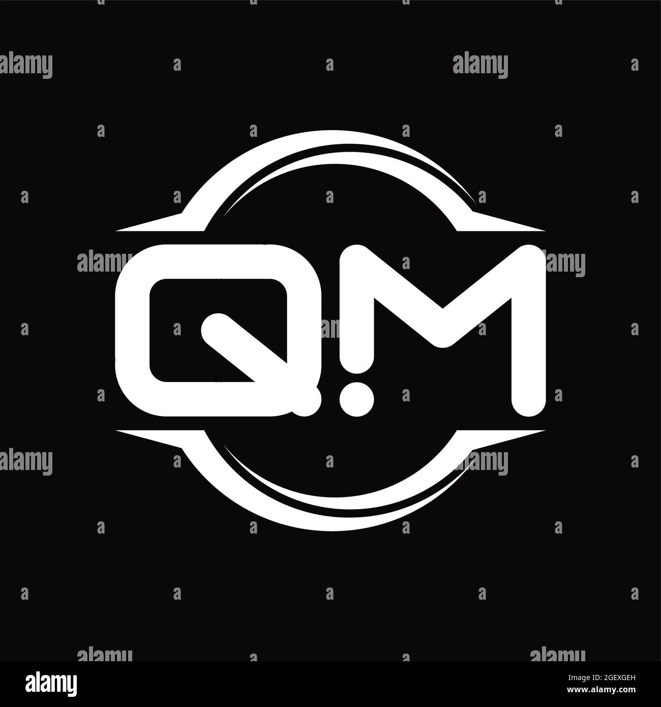 QM Logo monogram abstract speed technology blackground design template ...