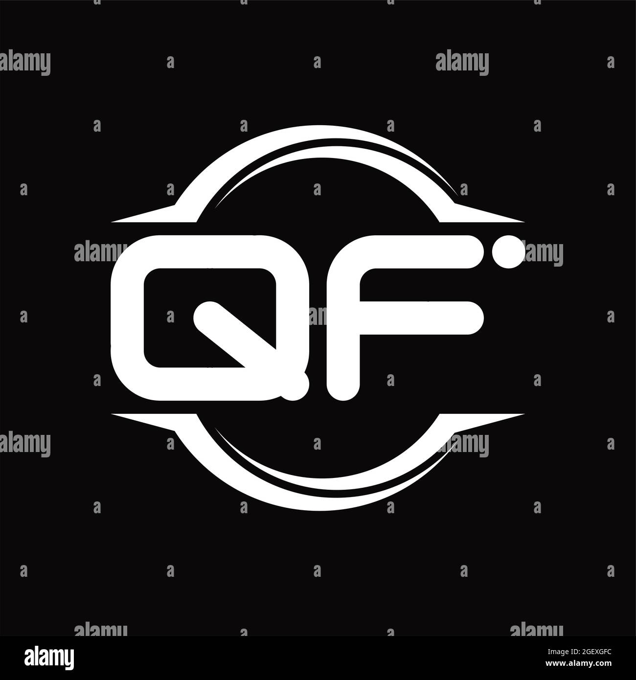 QF Logo monogram abstract speed technology blackground design template ...