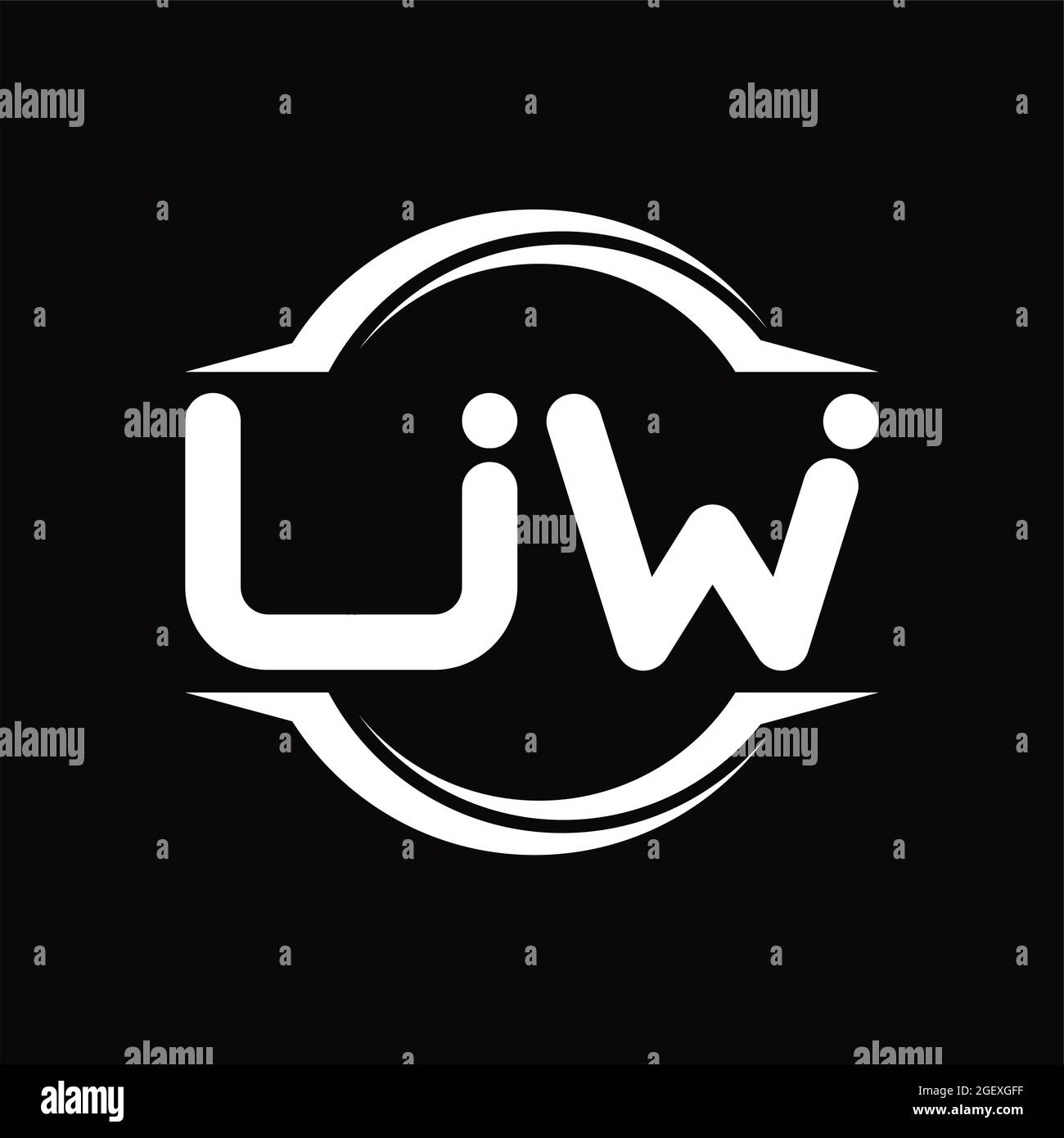 UW Logo monogram abstract speed technology blackground design template ...