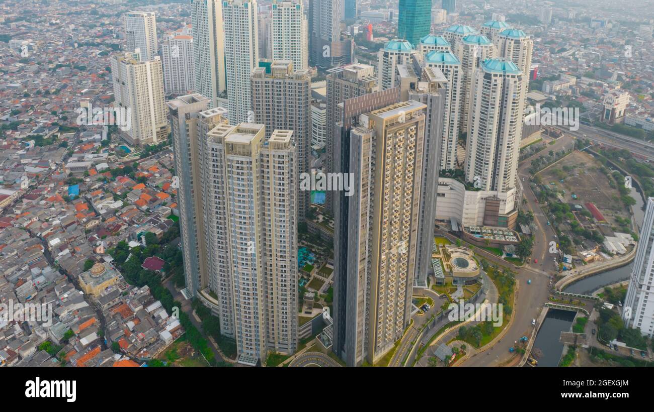 Aerial view of "Taman Anggrek" the biggest shopping mall and apartment ...