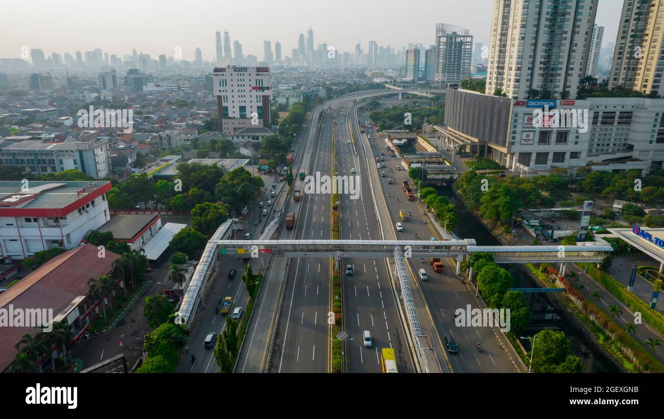 Aerial view of Panoramic photo of Jakarta overlooking Parklands, and ...