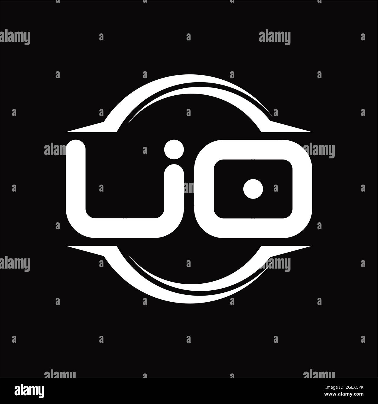 UO Logo monogram with circle rounded slice shape blackground design template Stock Vector Image ...