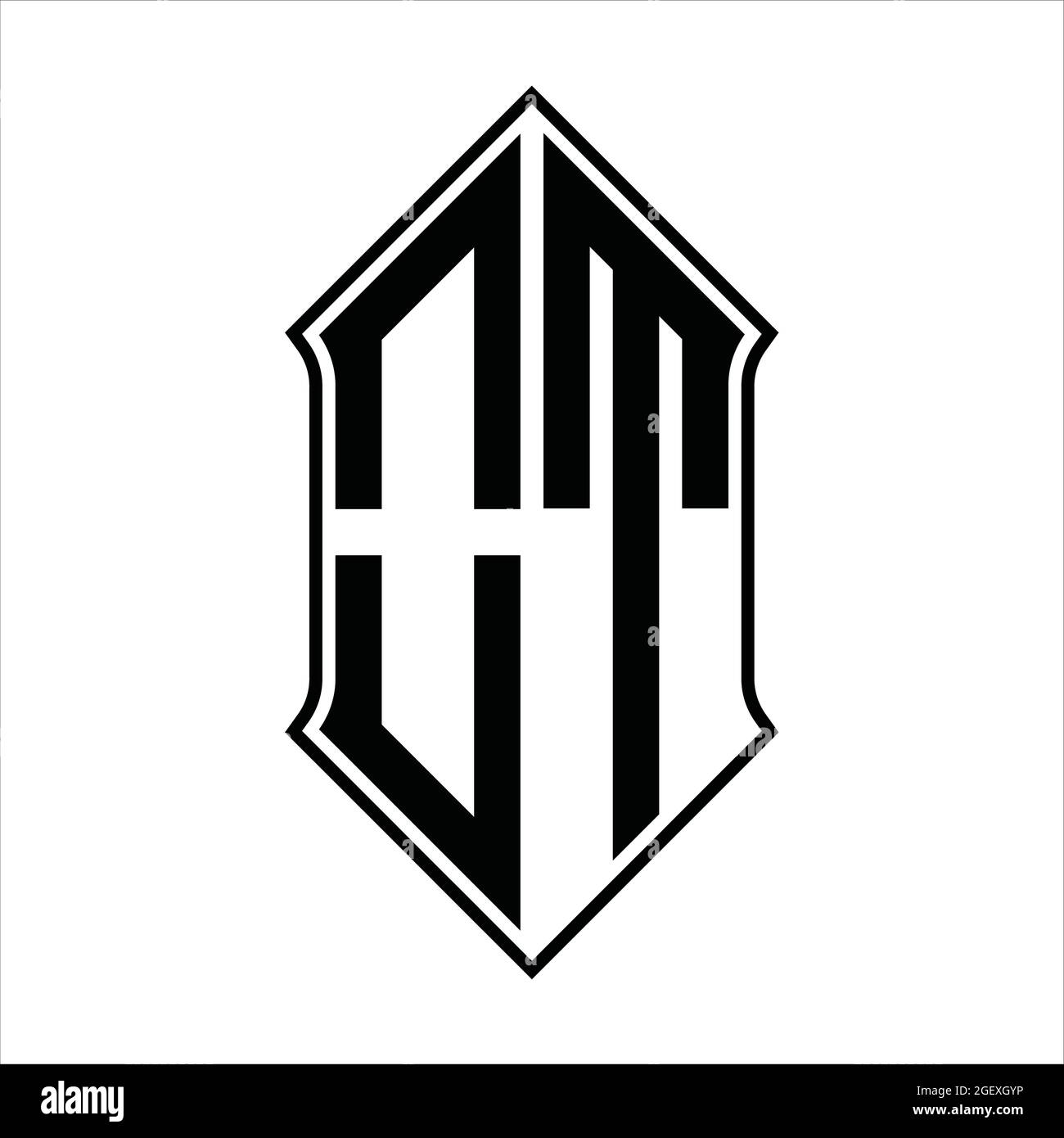 OT Logo monogram with shieldshape and black outline design template ...