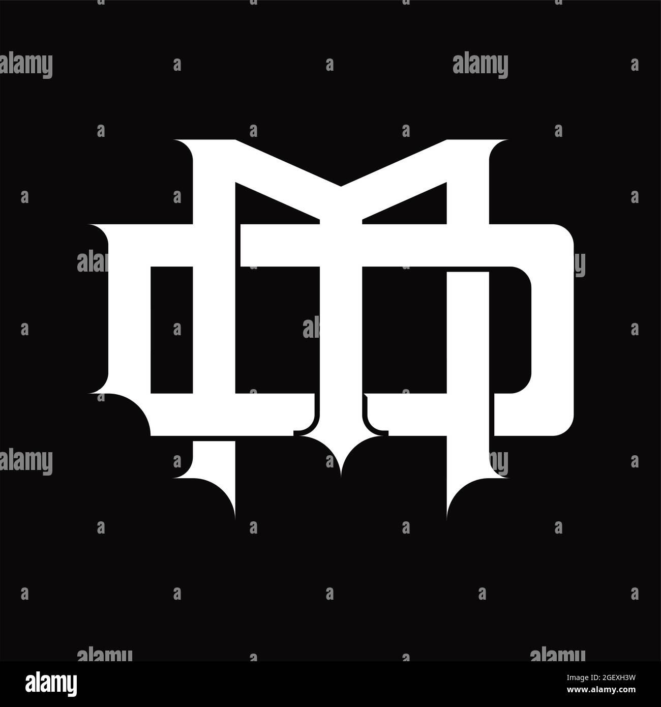 DM Logo monogram with circle rounded slice shape blackground design template Stock Vector Image ...