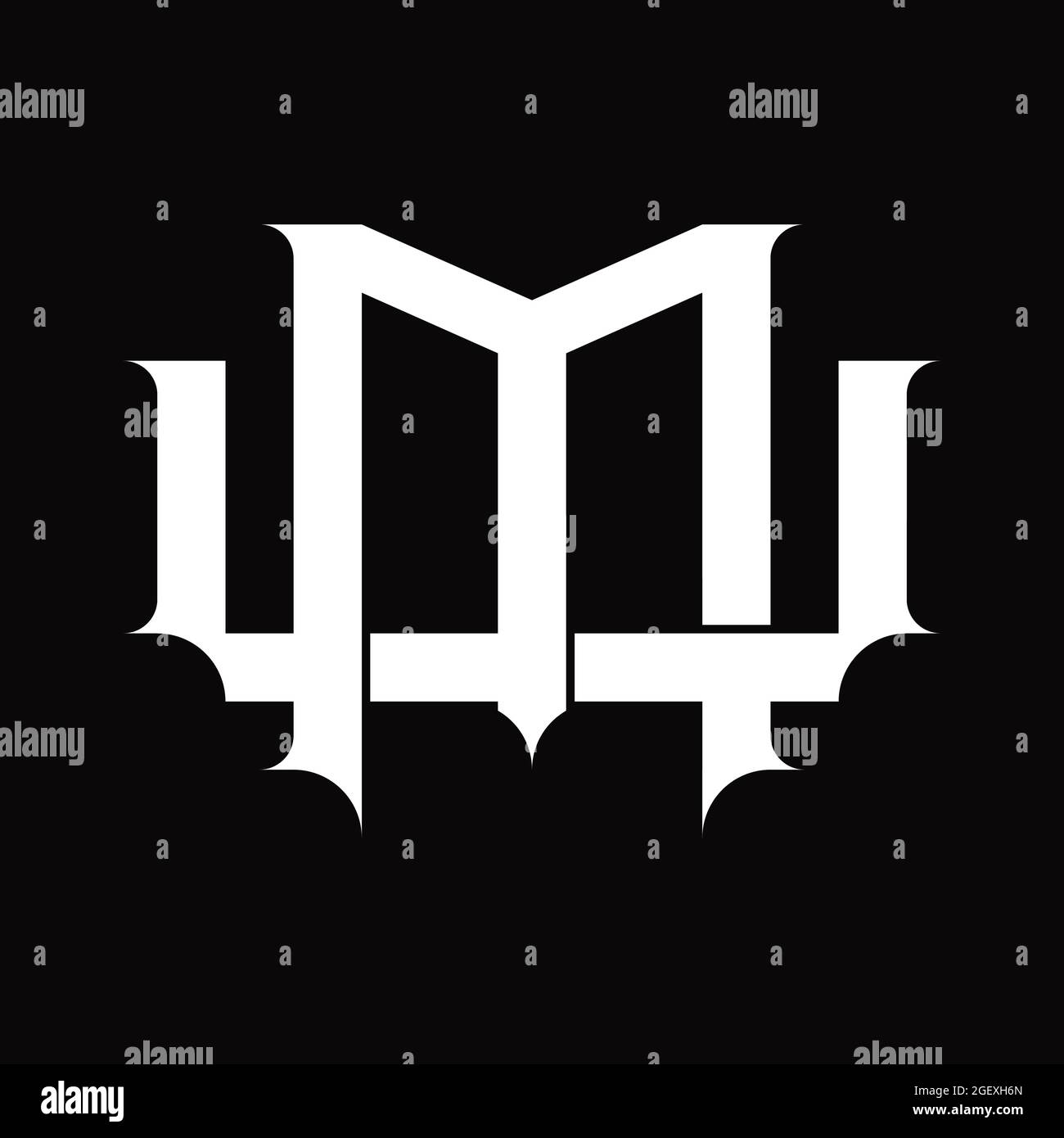 UM Logo monogram with circle rounded slice shape blackground design ...