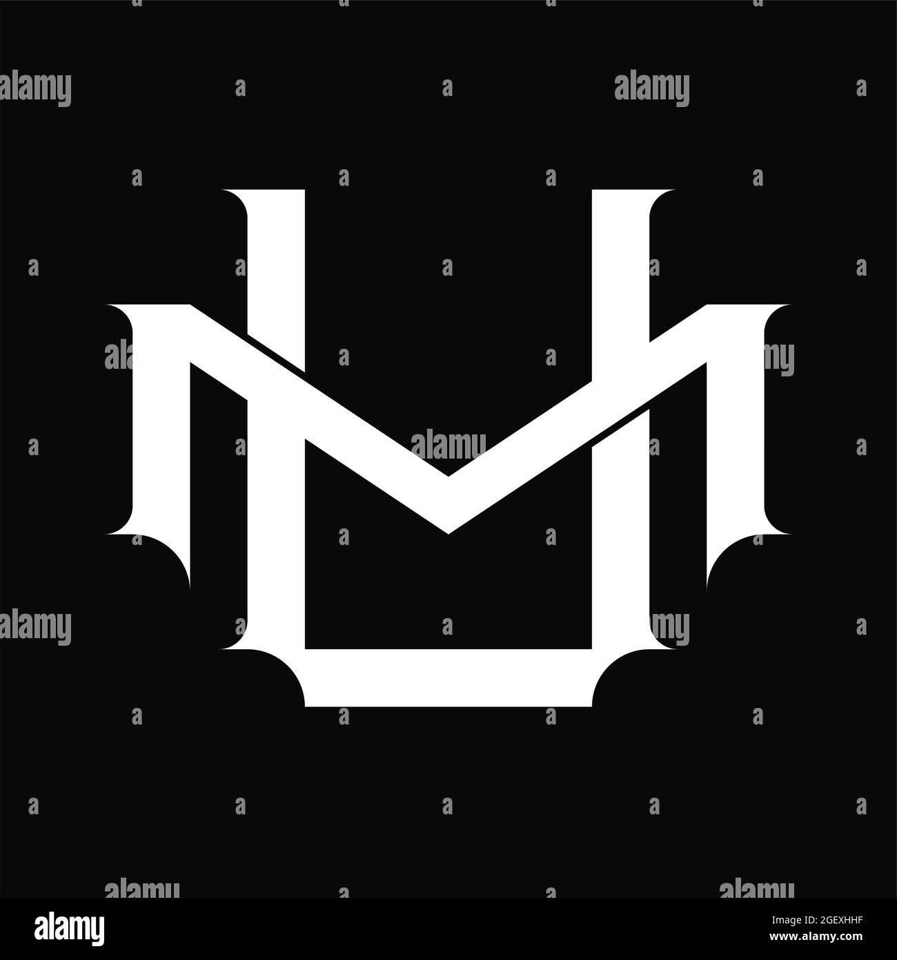 MU Logo monogram with vintage overlapping linked style on white design ...