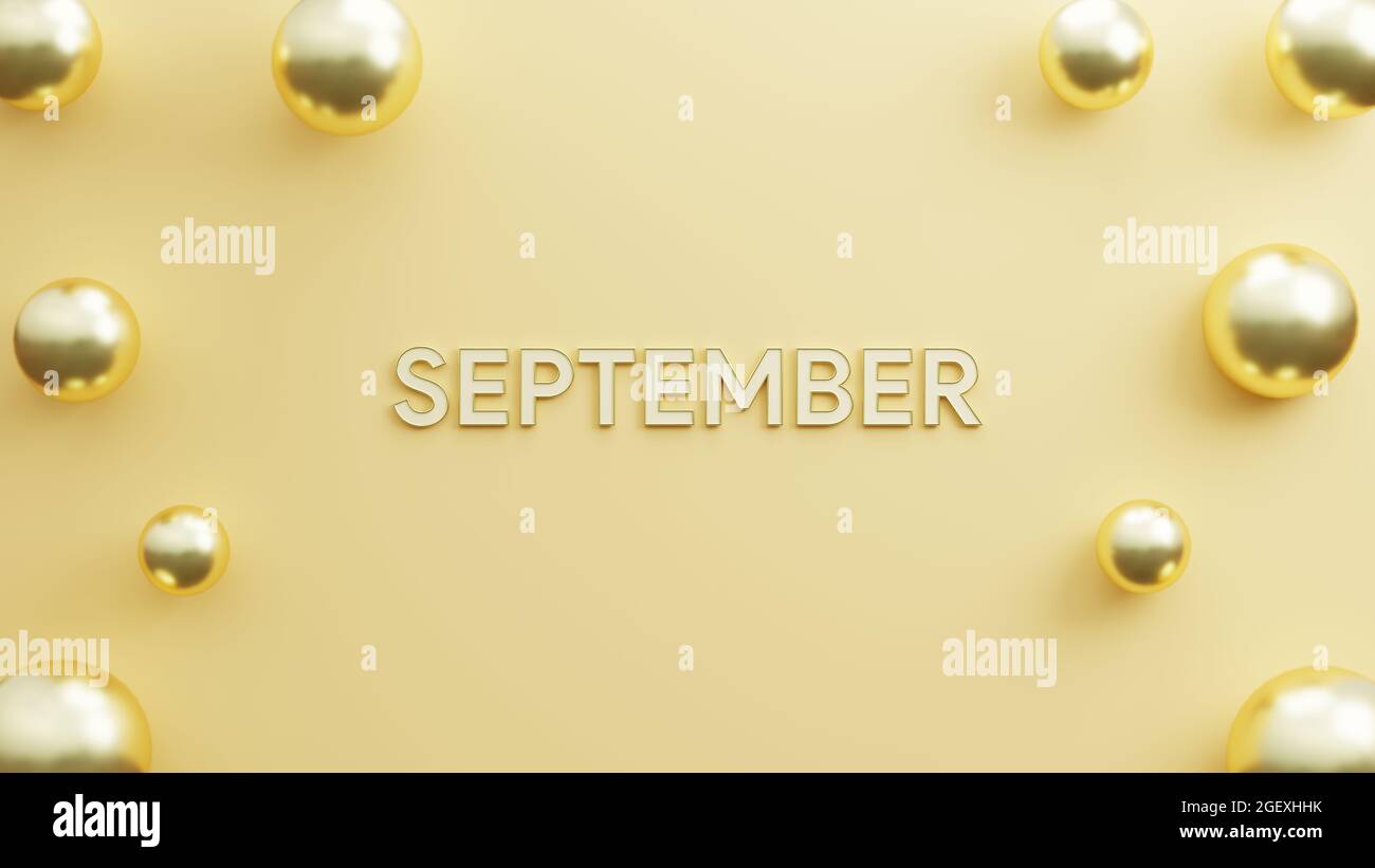 text september with elegant background with realistic balloons gold ...