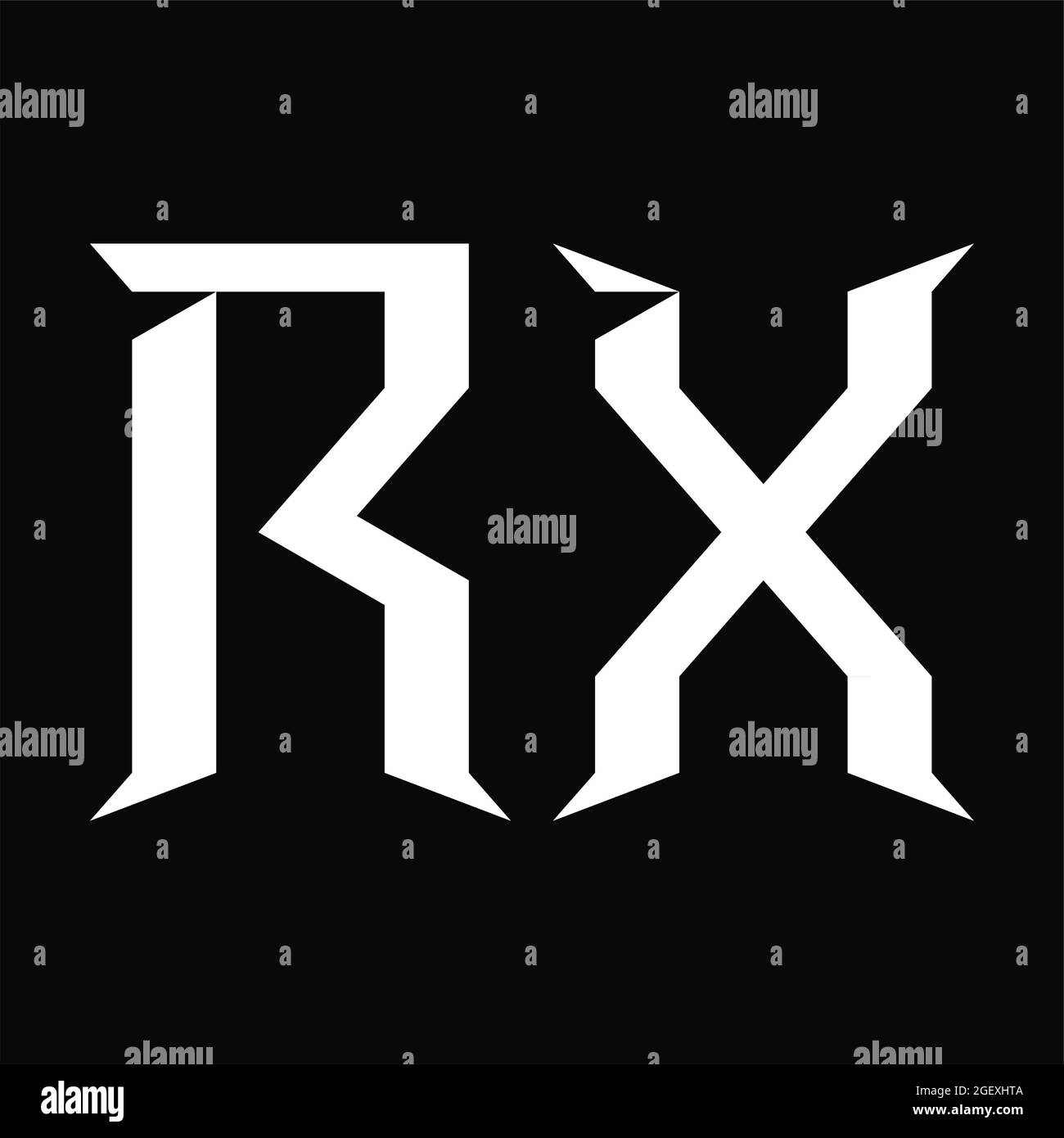 RX Logo monogram with vintage overlapping linked style on white design ...