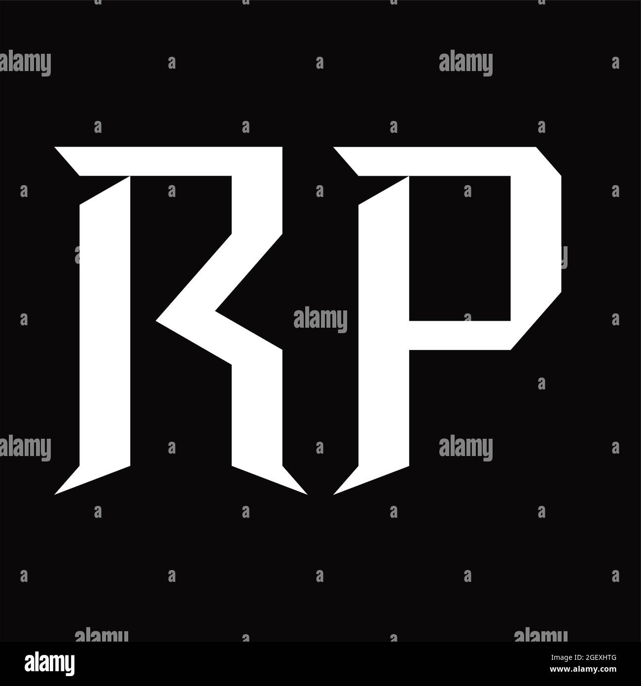 RP Logo monogram with vintage overlapping linked style on white design ...